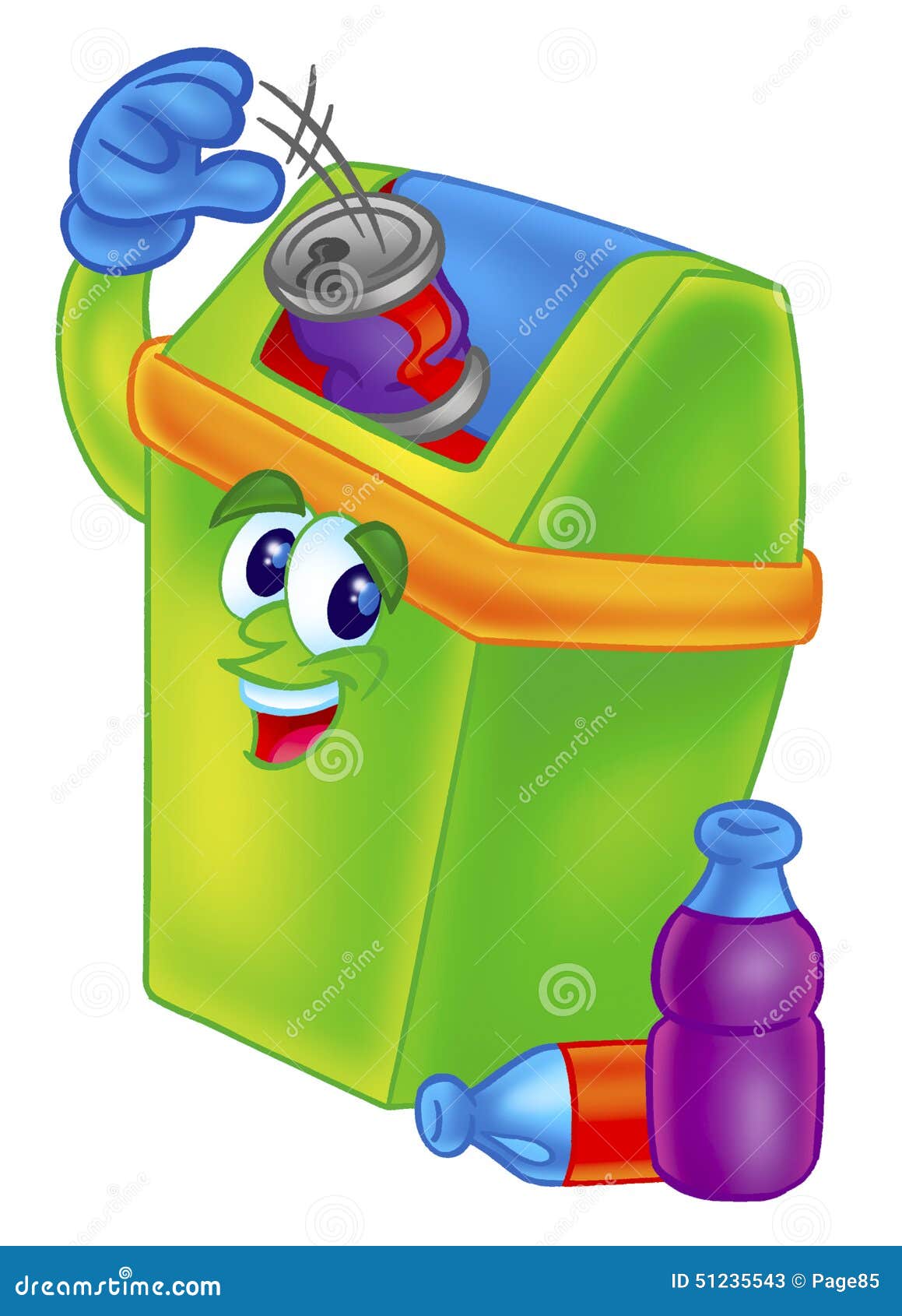 Funny trash can stock illustration. Illustration of trash - 51235543