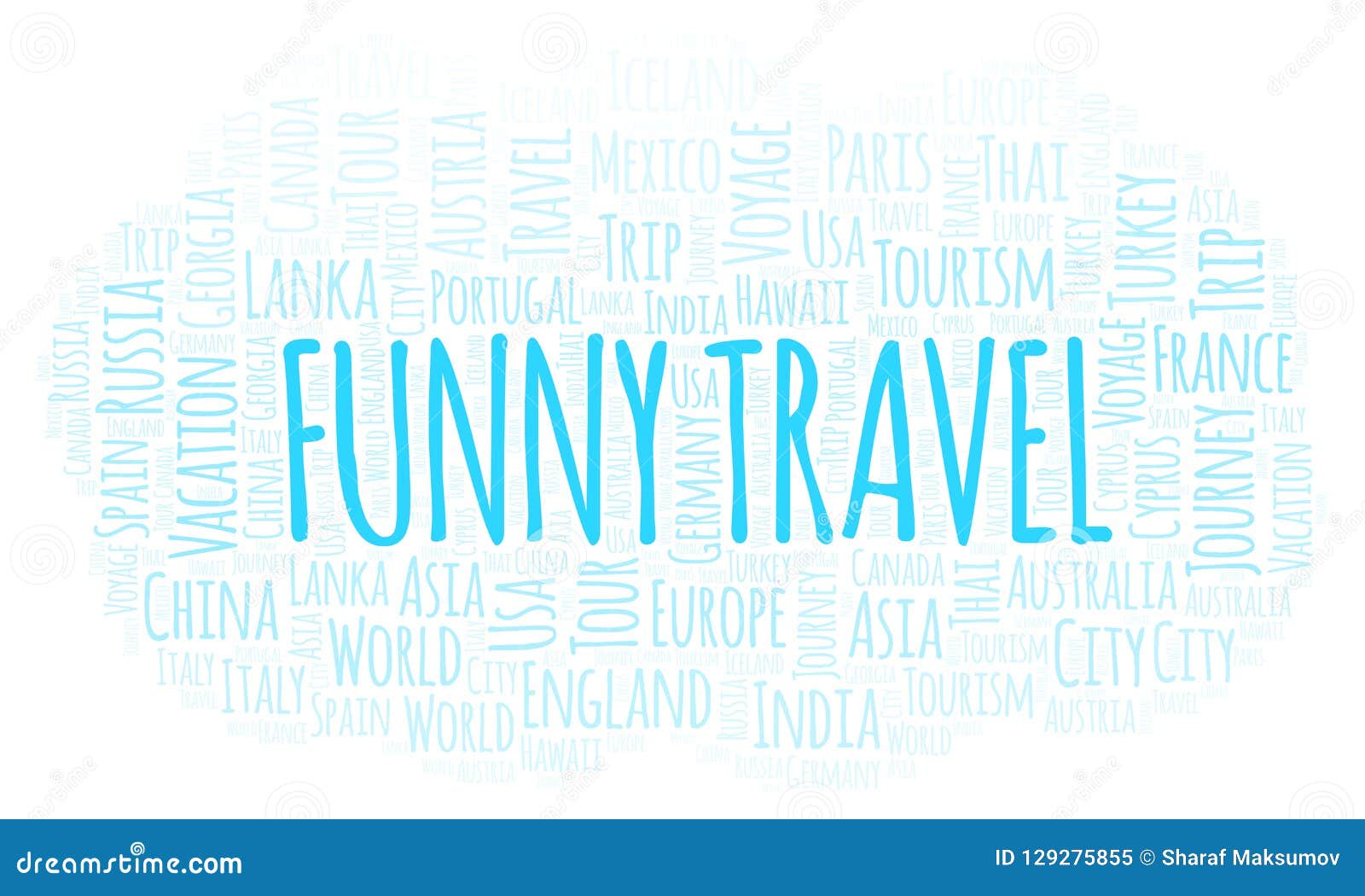 Funny Travel word cloud. stock illustration. Illustration of journey ...