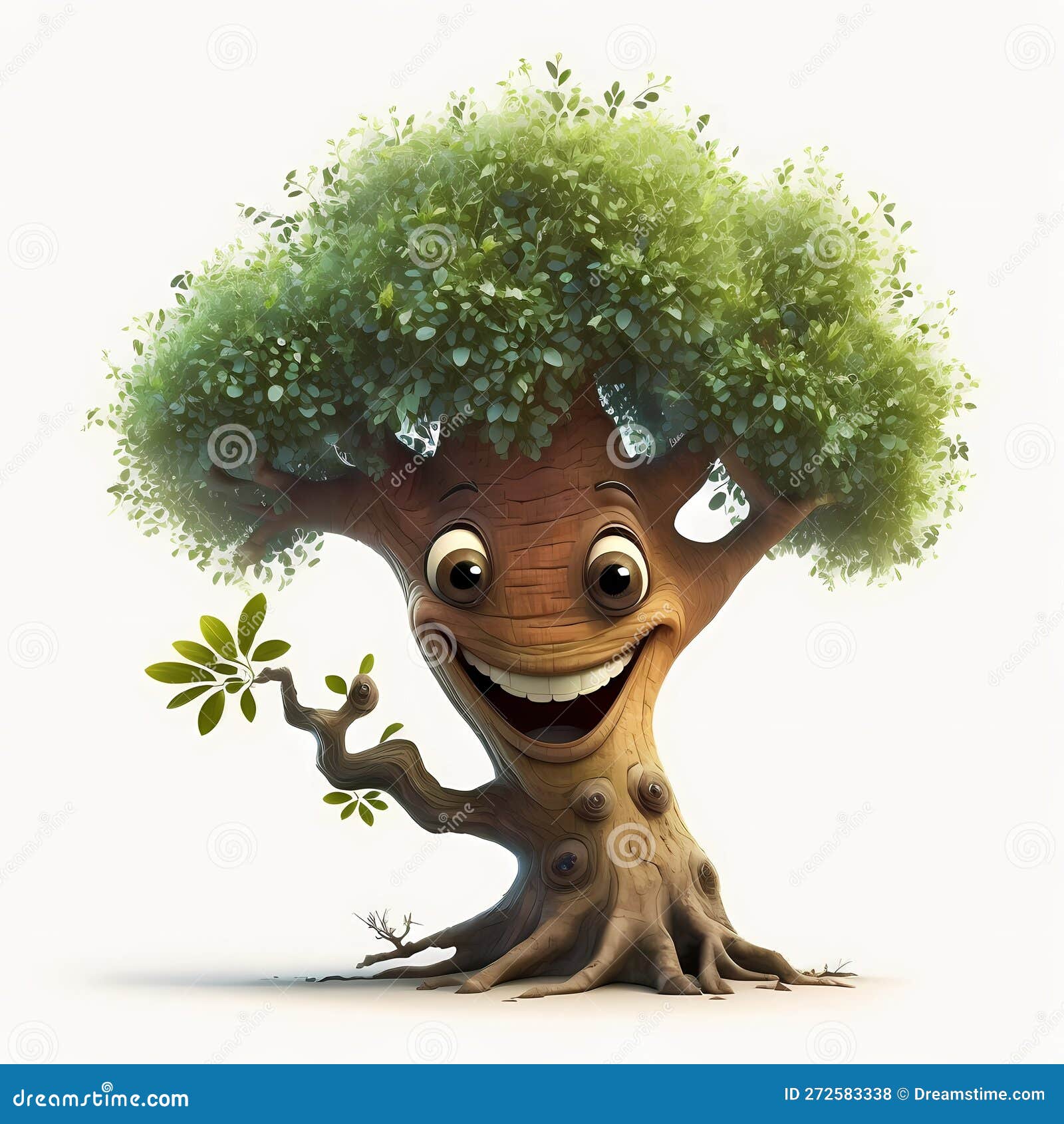 Funny Tree Cartoon. Generative AI Stock Photo - Image of environment ...