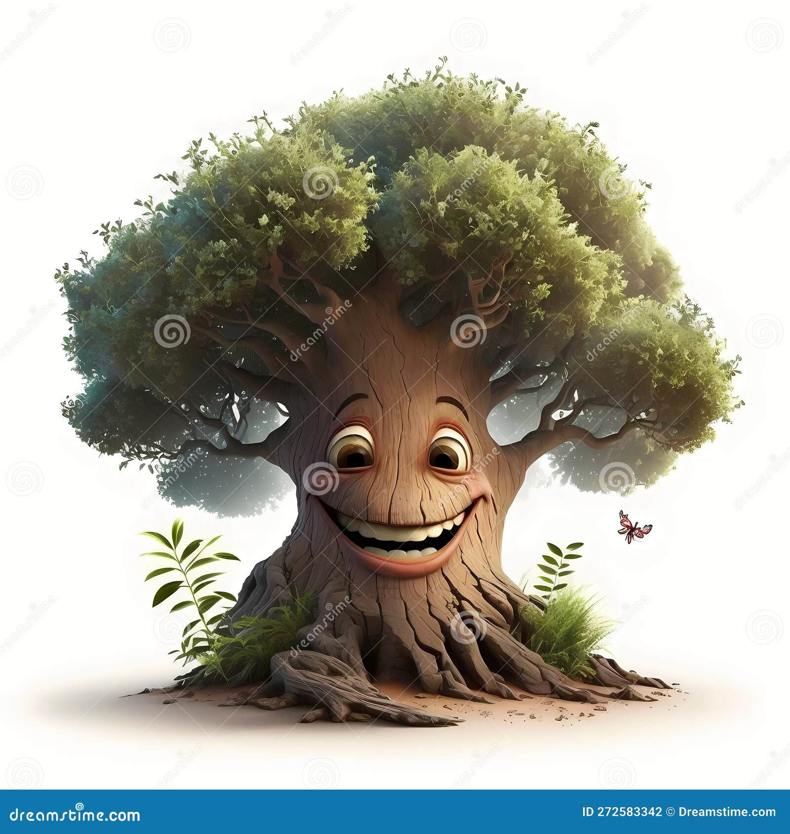 Funny Tree Cartoon. Generative AI Stock Photo - Image of tree, jungle ...