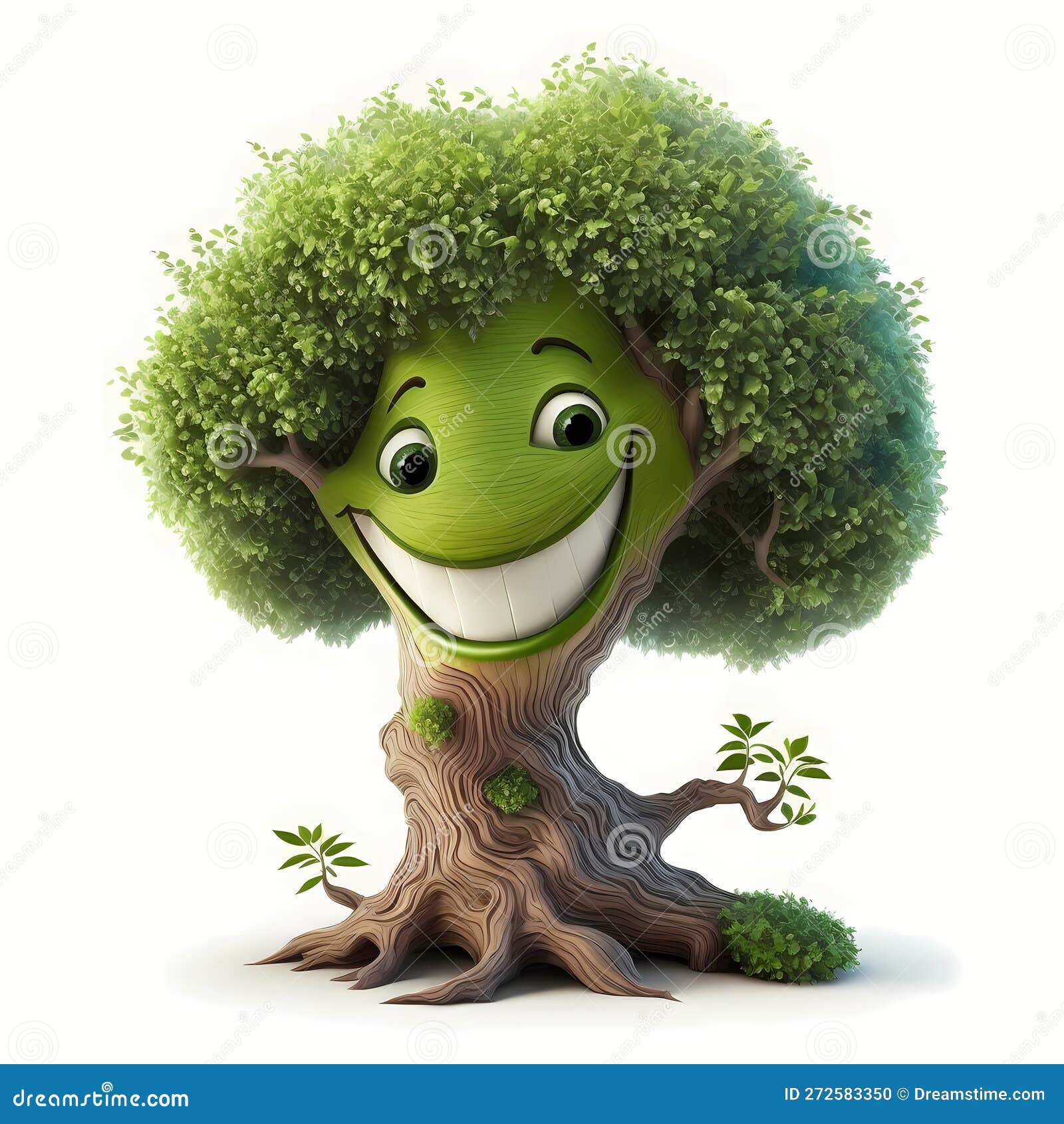 Funny Tree Cartoon. Generative AI Stock Photo - Image of botanical ...
