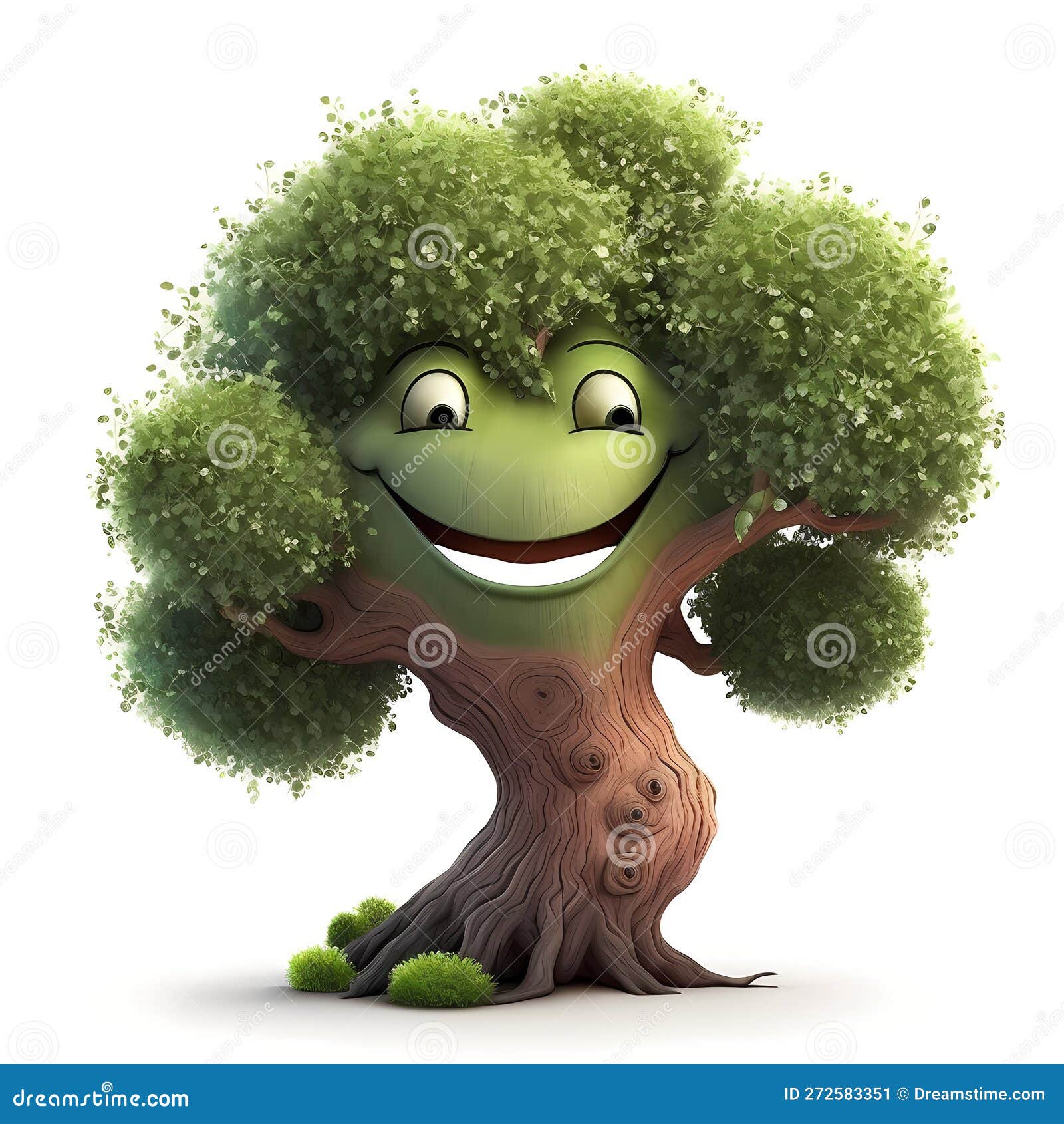 Funny Tree Cartoon. Generative AI Stock Image - Image of woods, forest ...