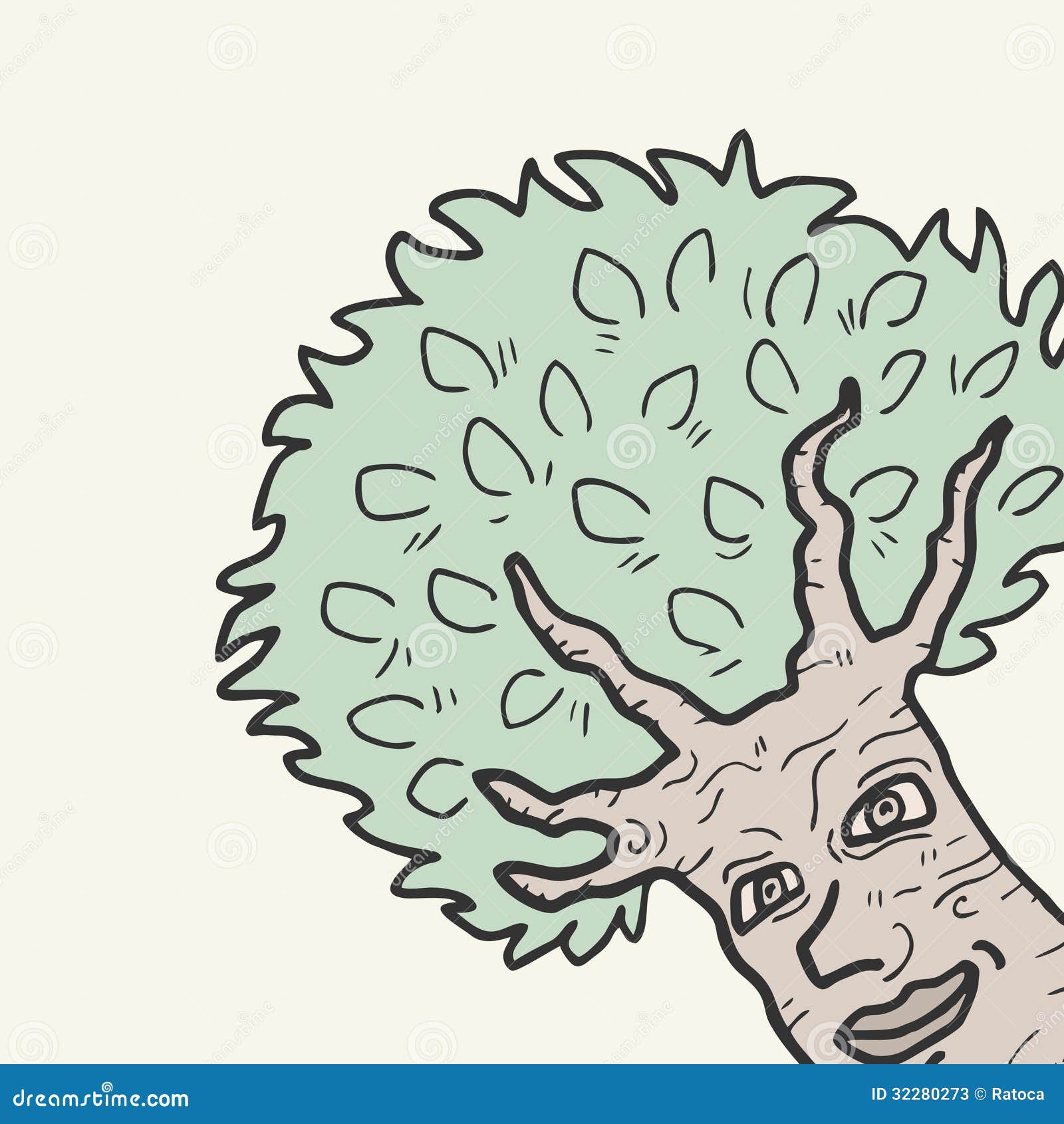 Funny tree stock vector. Illustration of face, cartoon - 32280273