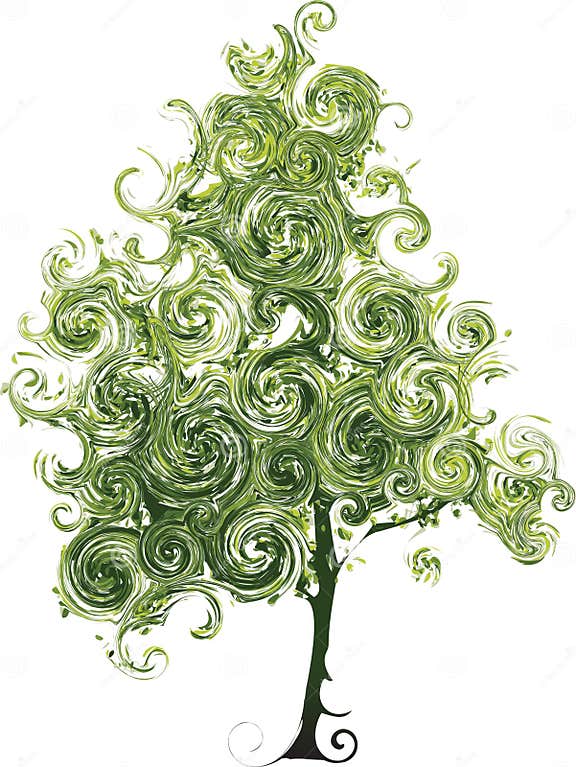 Funny tree with curls stock vector. Illustration of isolated - 6178089