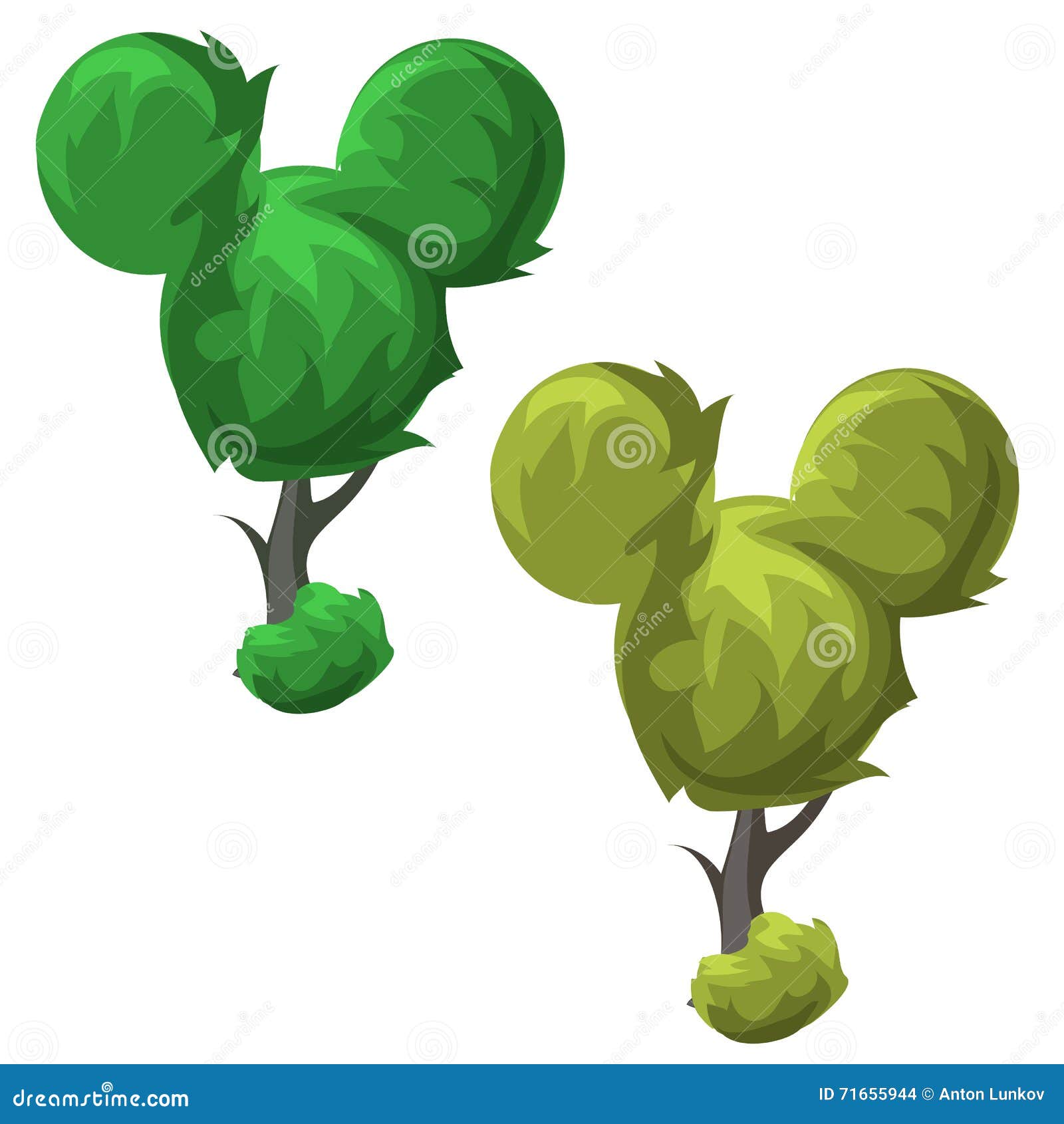 Funny Trees Round Shape, Cartoon Style Stock Vector - Illustration of ...