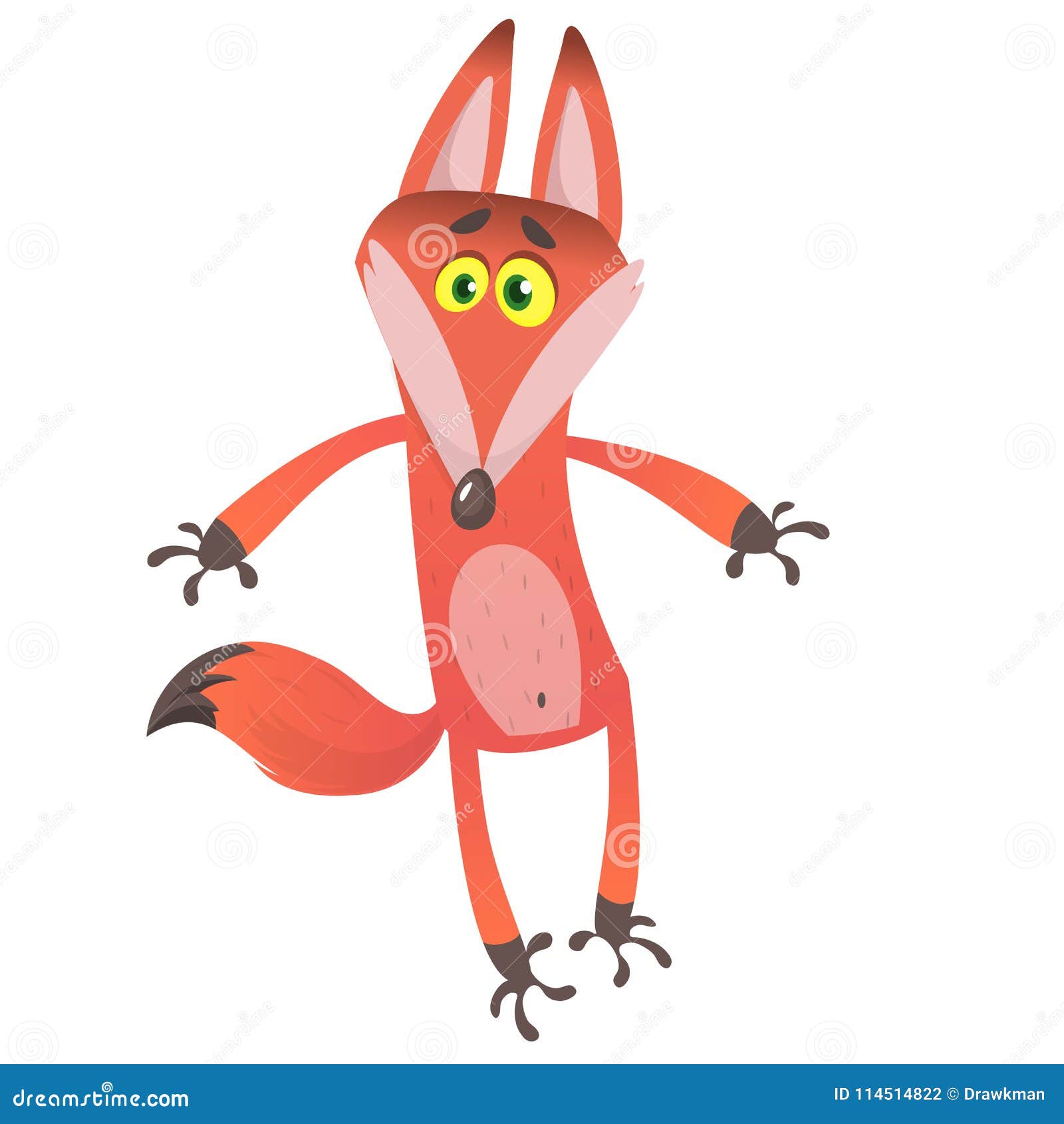 Funny Tricky Fox Cartoon. Vector Illustration Stock Vector ...