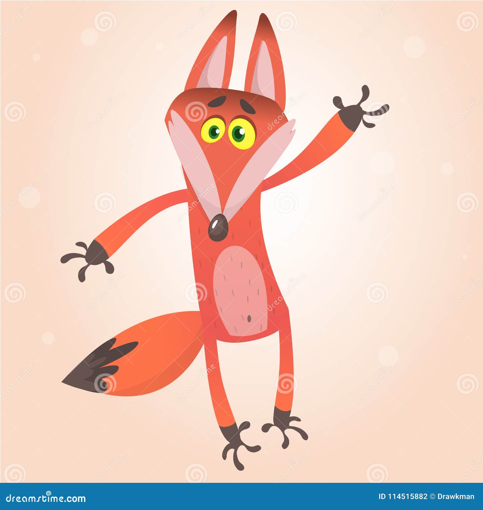 Funny Tricky Fox Cartoon. Vector Illustration Stock Vector ...