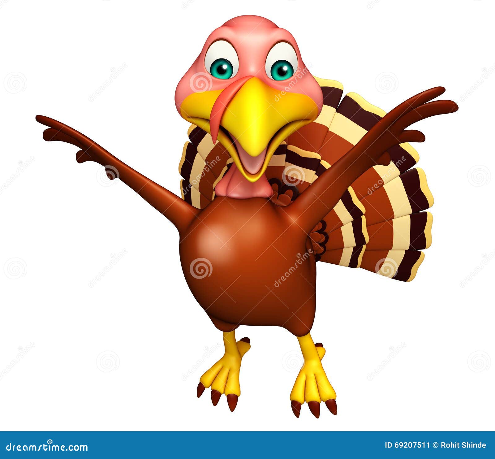 Funny Turkey Cartoon Character Stock Illustration - Illustration of ...