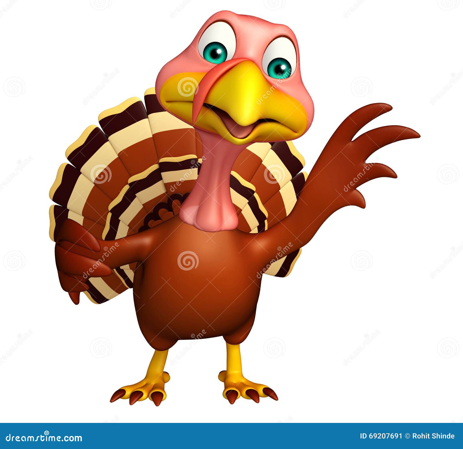 Funny Turkey Cartoon Character Stock Illustration - Illustration of ...