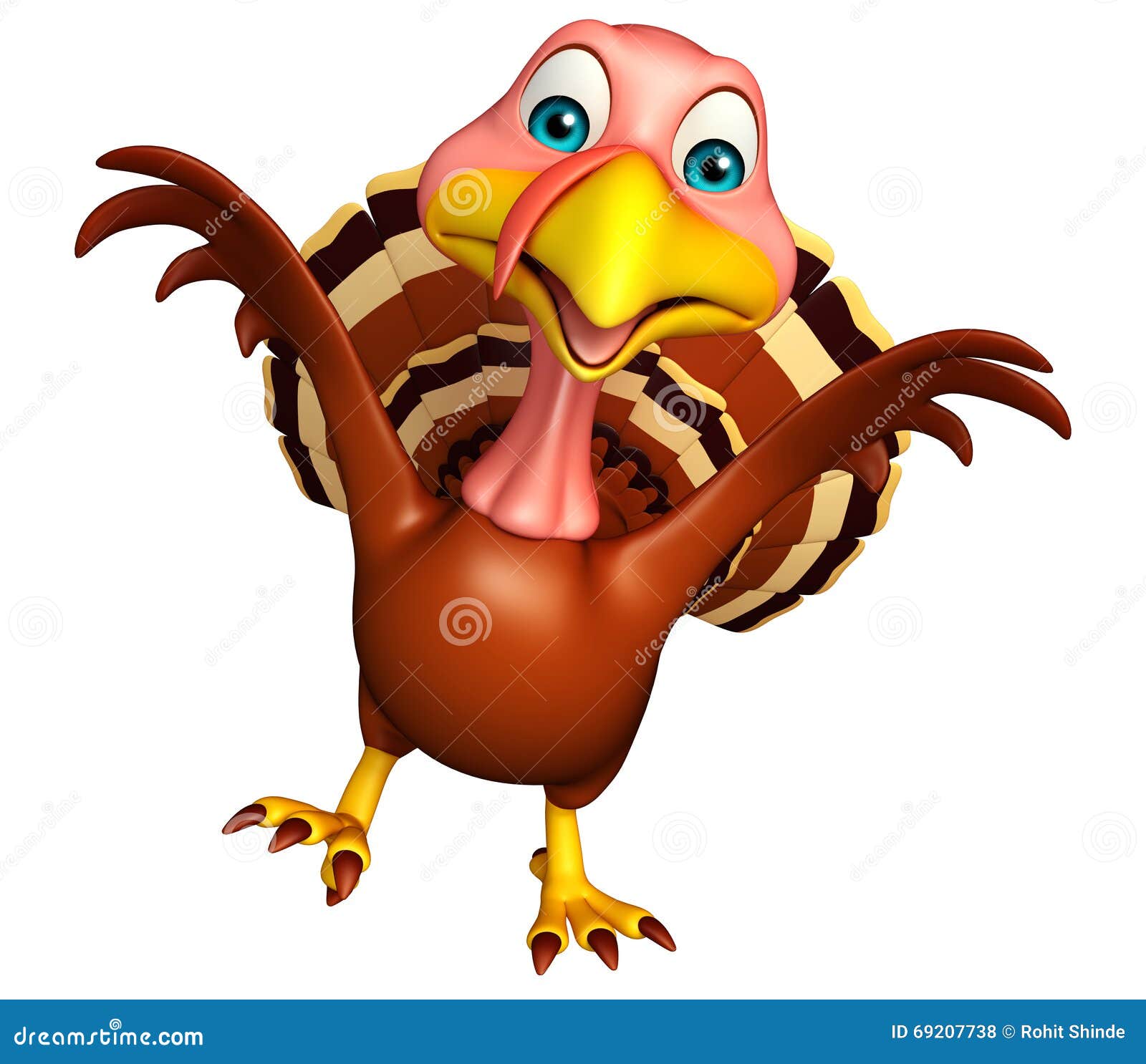 Funny Turkey Cartoon Character Stock Illustration - Illustration of ...