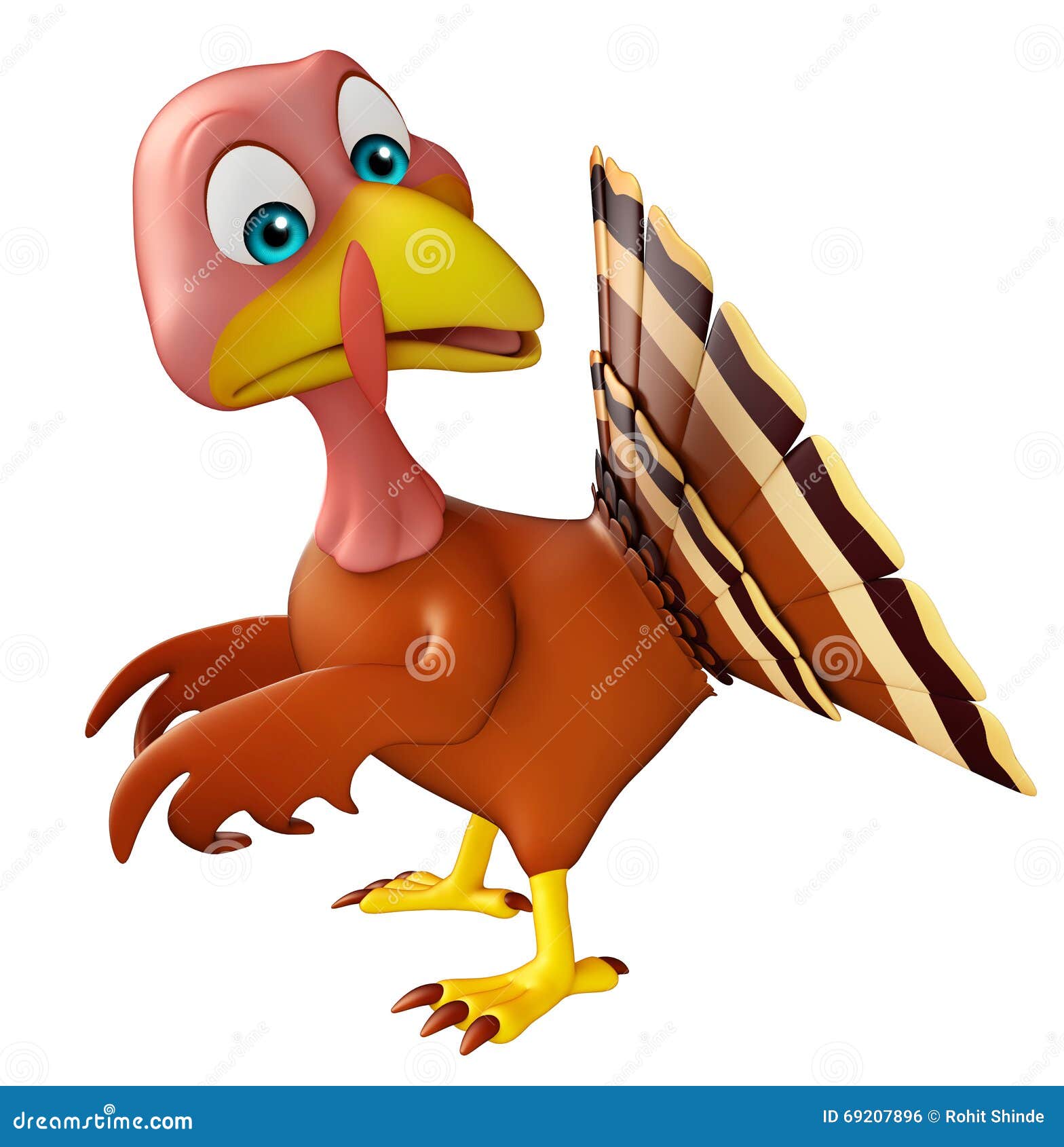 Funny Turkey Cartoon Character Stock Illustration - Illustration of ...