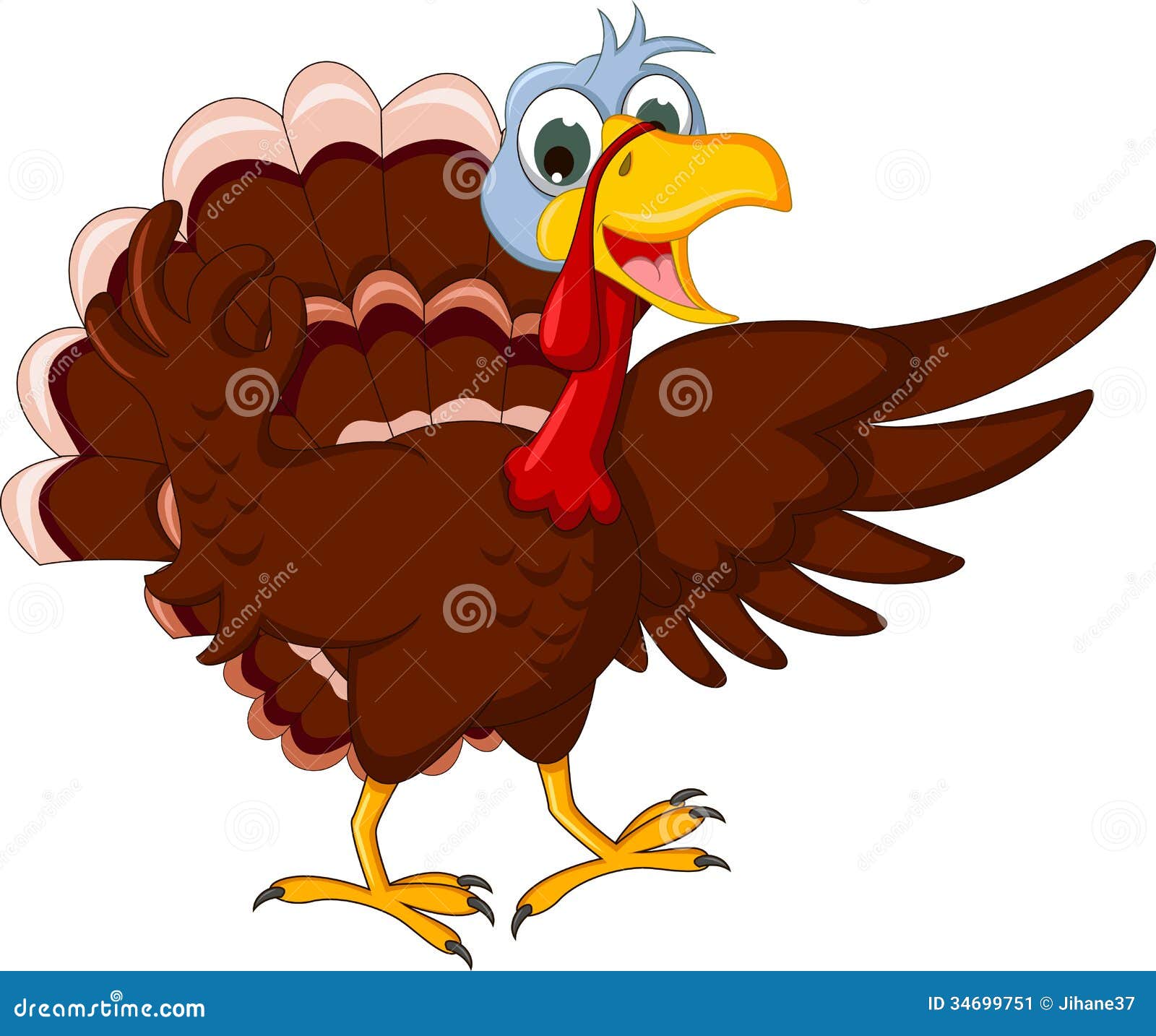 Funny Turkey Cartoon Posing Stock Illustration - Illustration of space ...