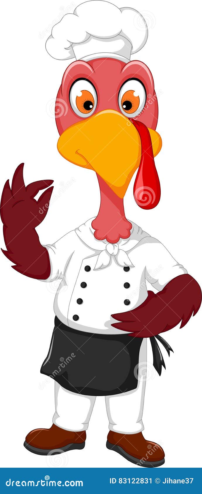 Funny Turkey Chef Cartoon Pointing Stock Illustration - Illustration of ...