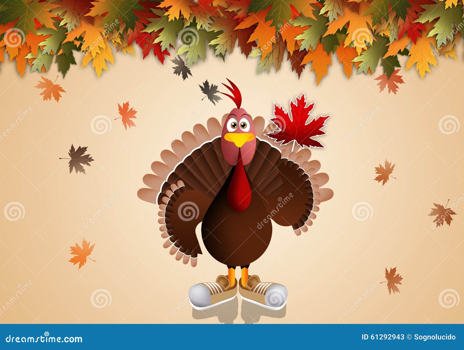 Funny Turkey for Thanksgiving Stock Illustration - Illustration of ...