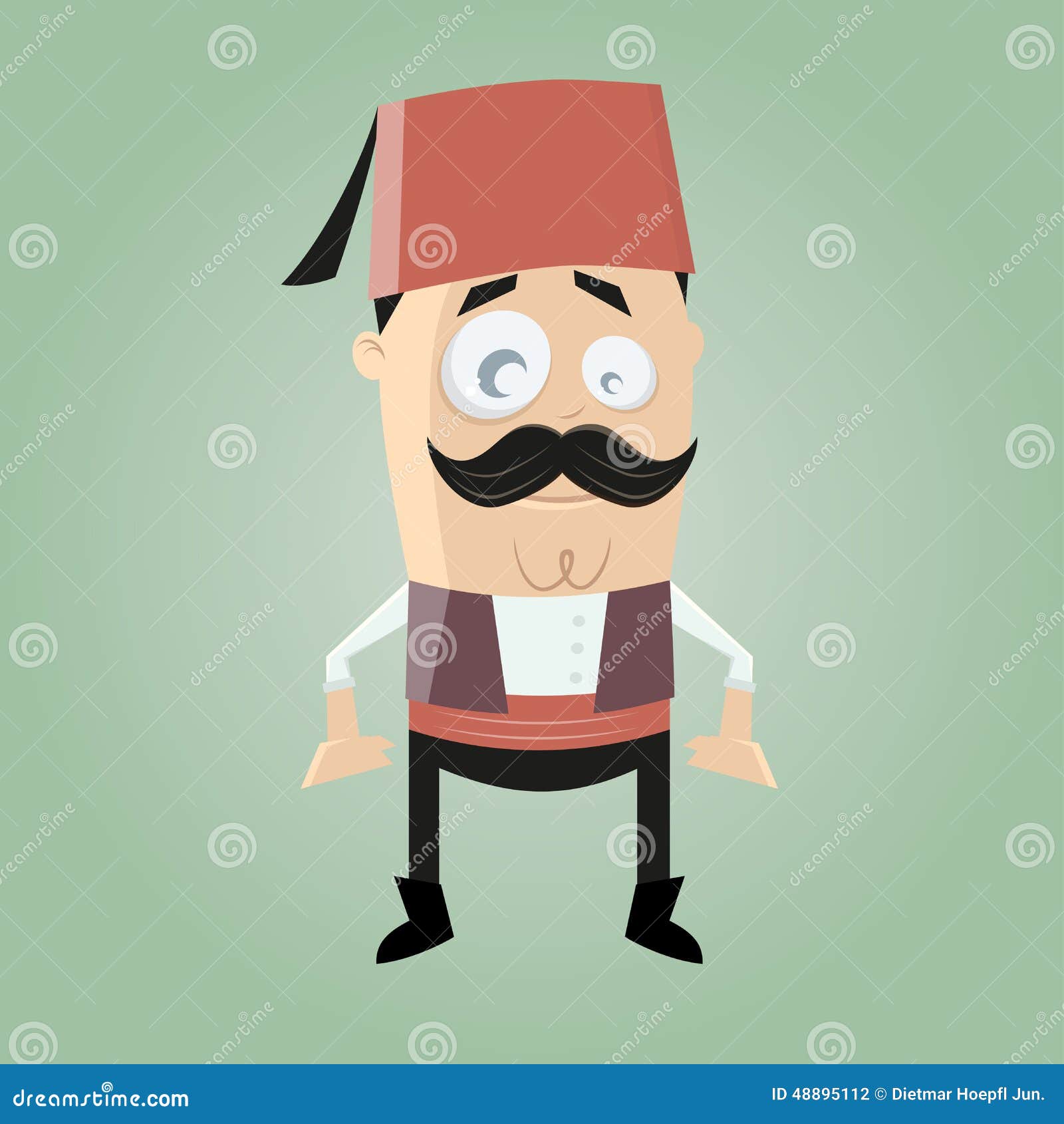 Funny turkish cartoon man stock vector. Illustration of motif - 48895112