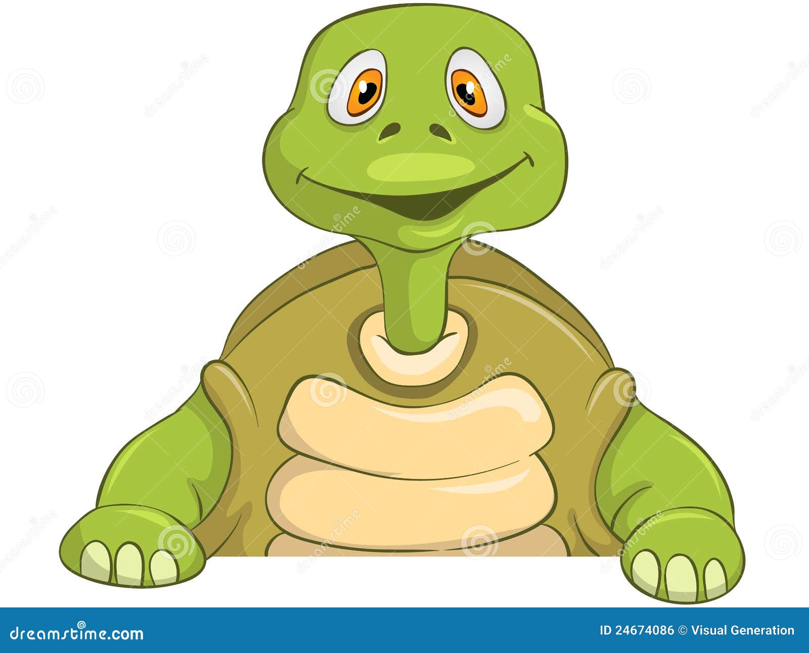 Funny Turtle stock vector. Illustration of cartoon, adorable - 24674086