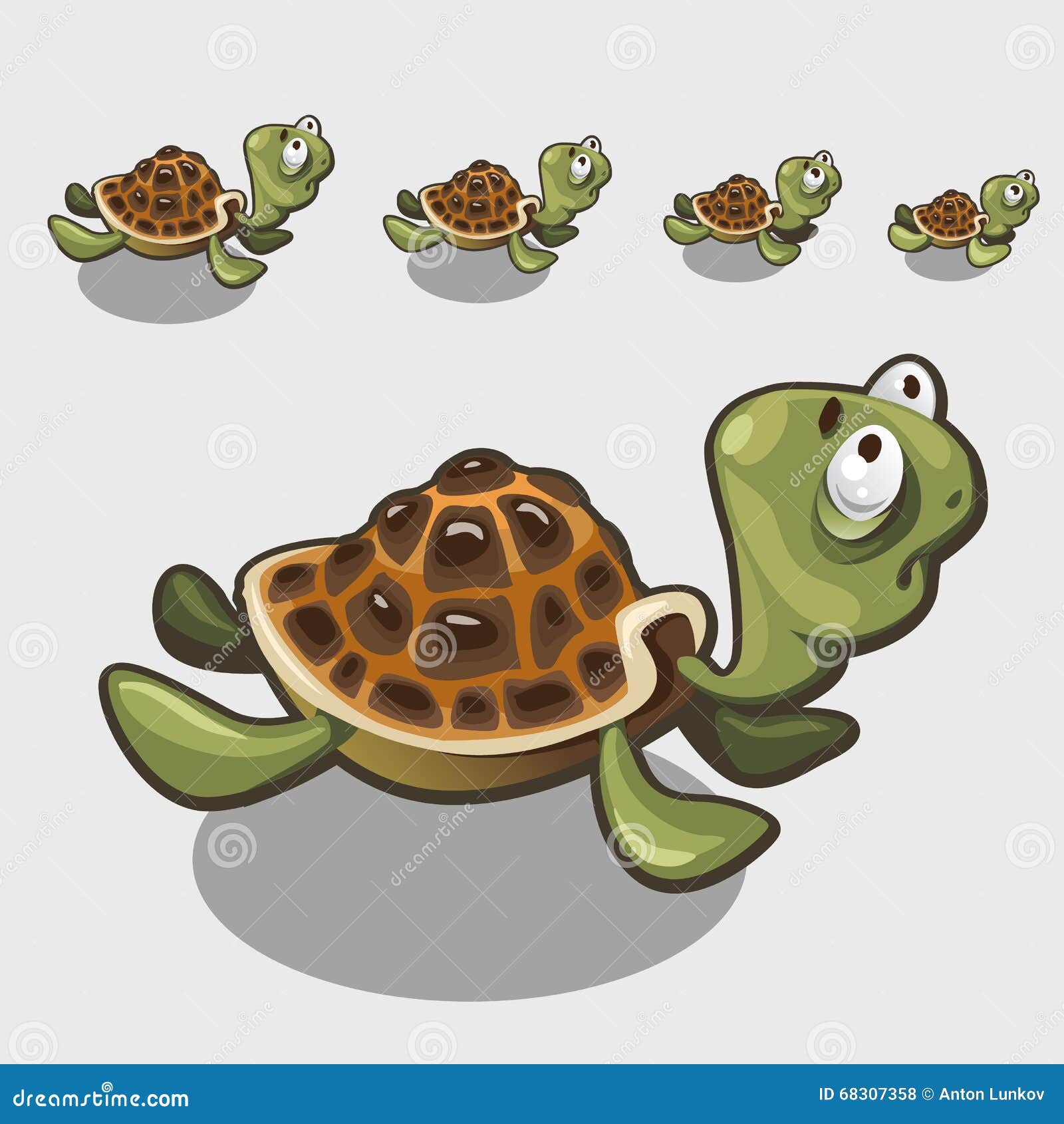 Funny Turtle with Big Eyes, Cute Character or Icon Stock Vector ...