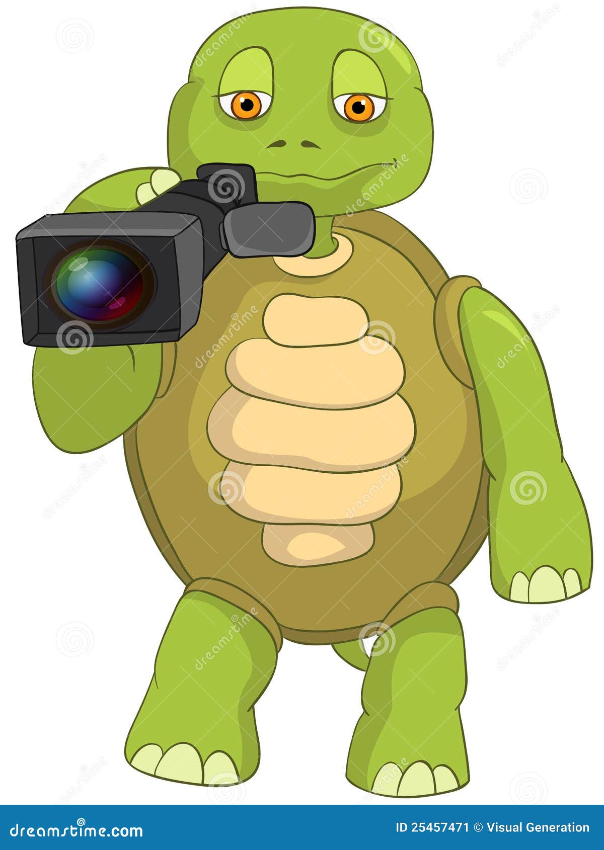 Funny Turtle. Cameraman. stock vector. Illustration of humour - 25457471