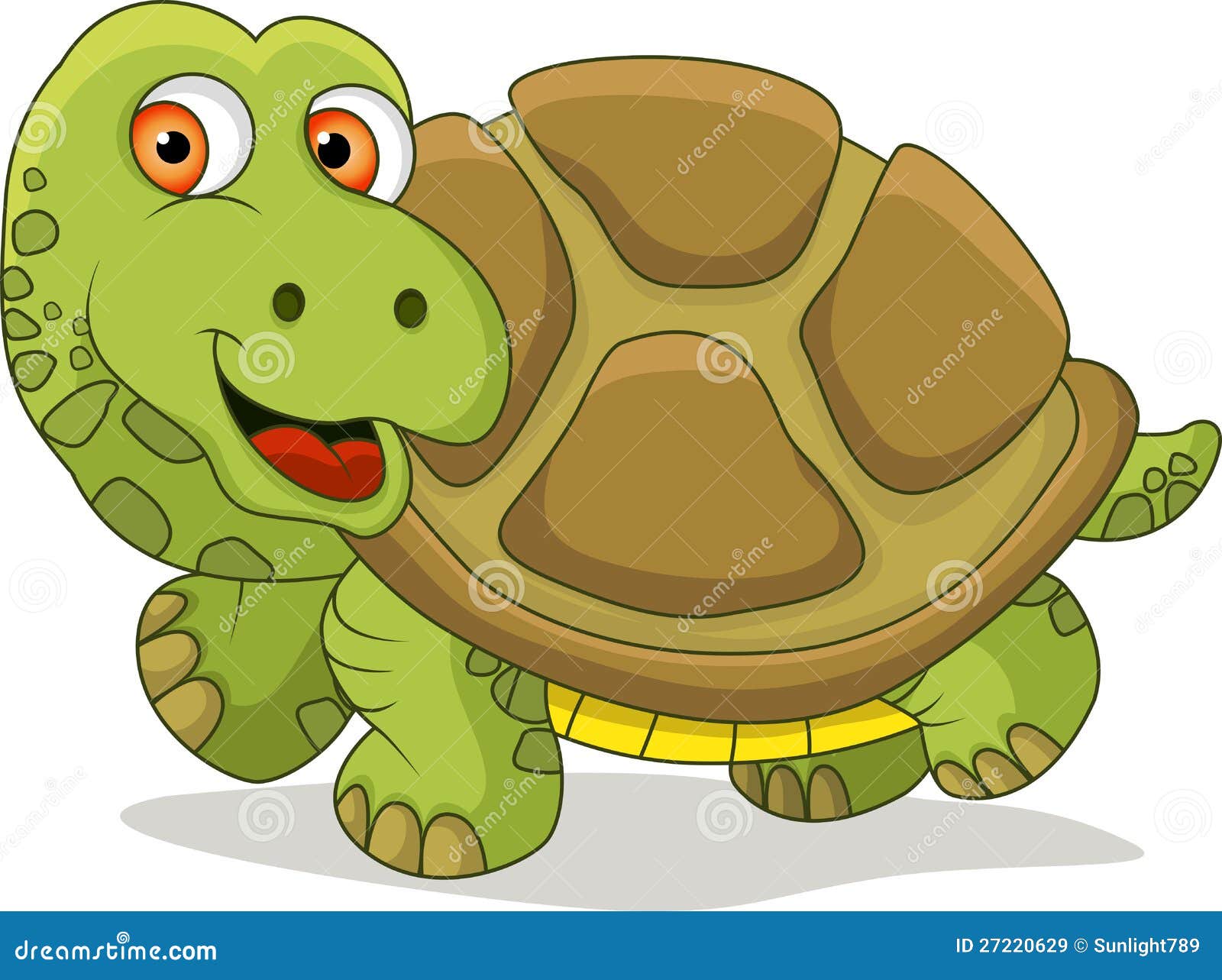 Funny turtle cartoon stock illustration. Illustration of green - 27220629
