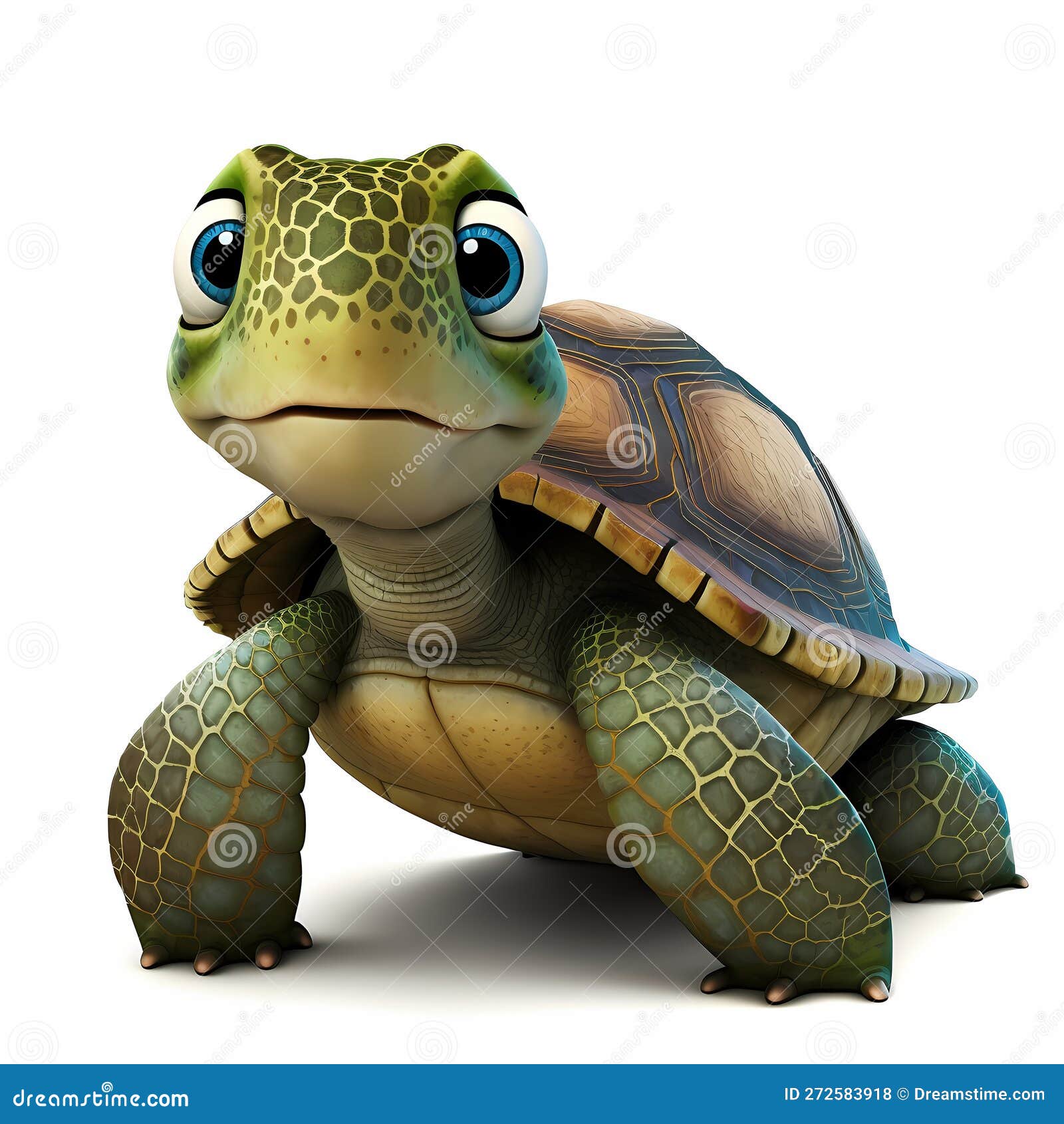 Funny Cute Turtle. Generative AI Stock Photo - Image of swim, marine ...