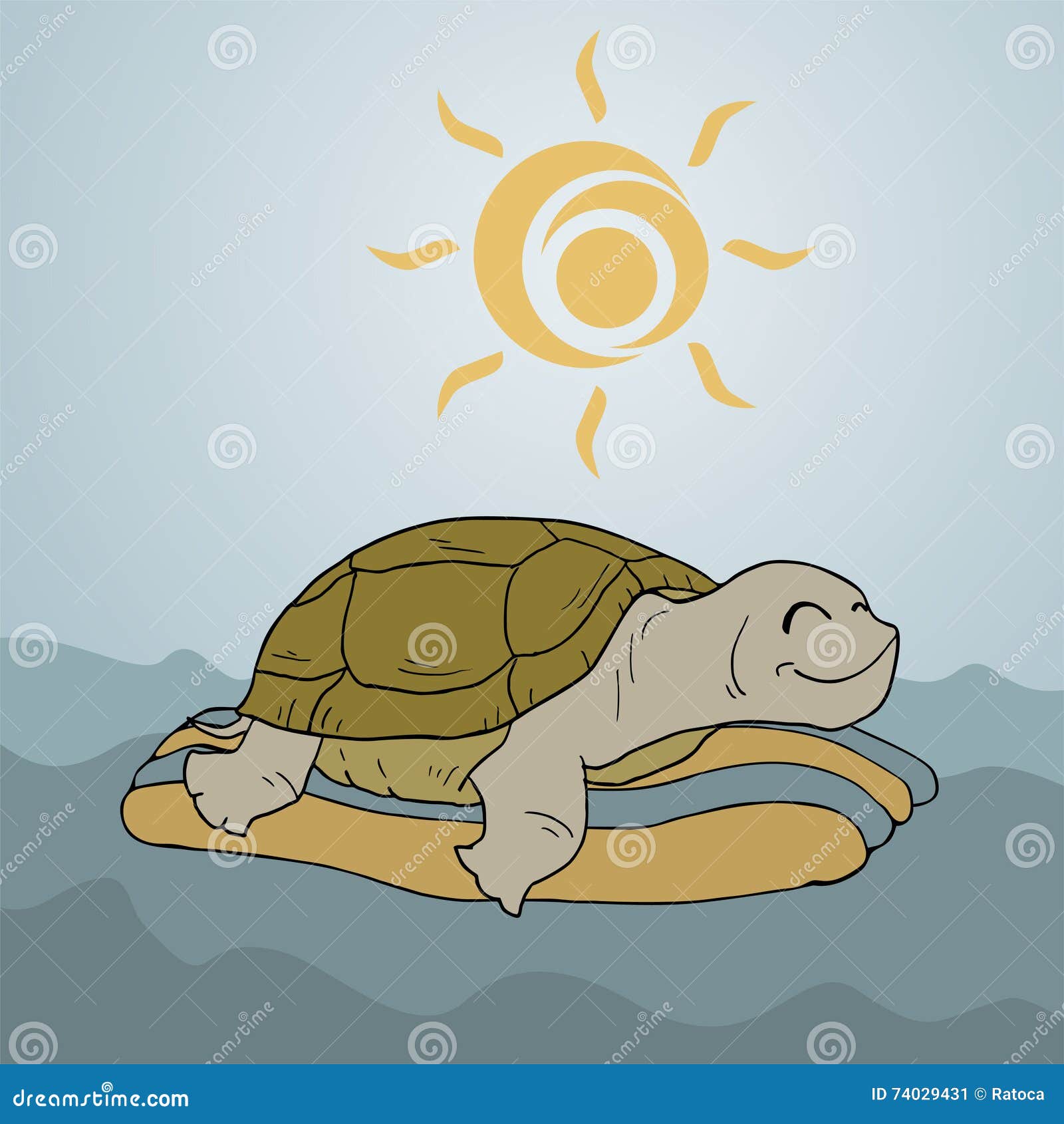 Funny turtle stock vector. Illustration of animal, draw - 74029431