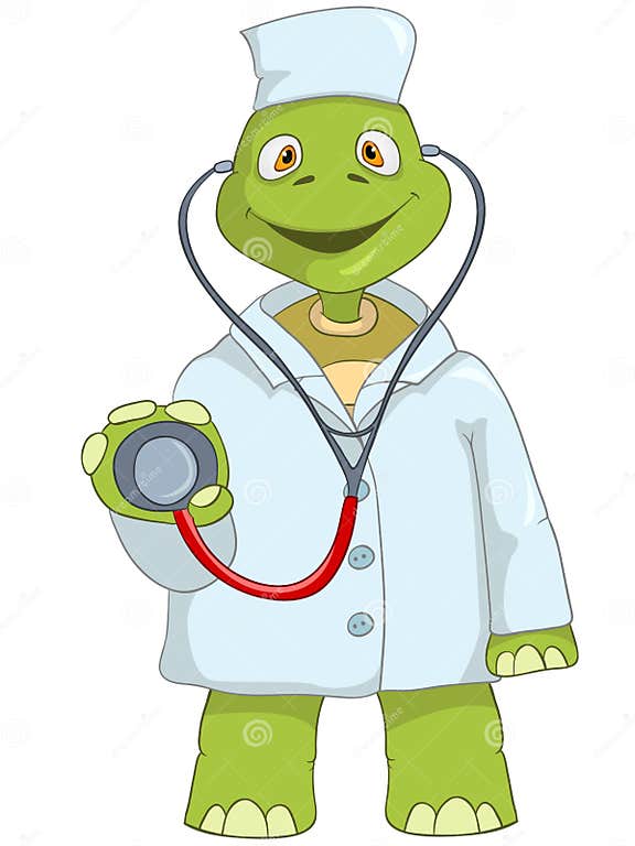 Funny Turtle. Doctor. stock vector. Illustration of smile - 25457638