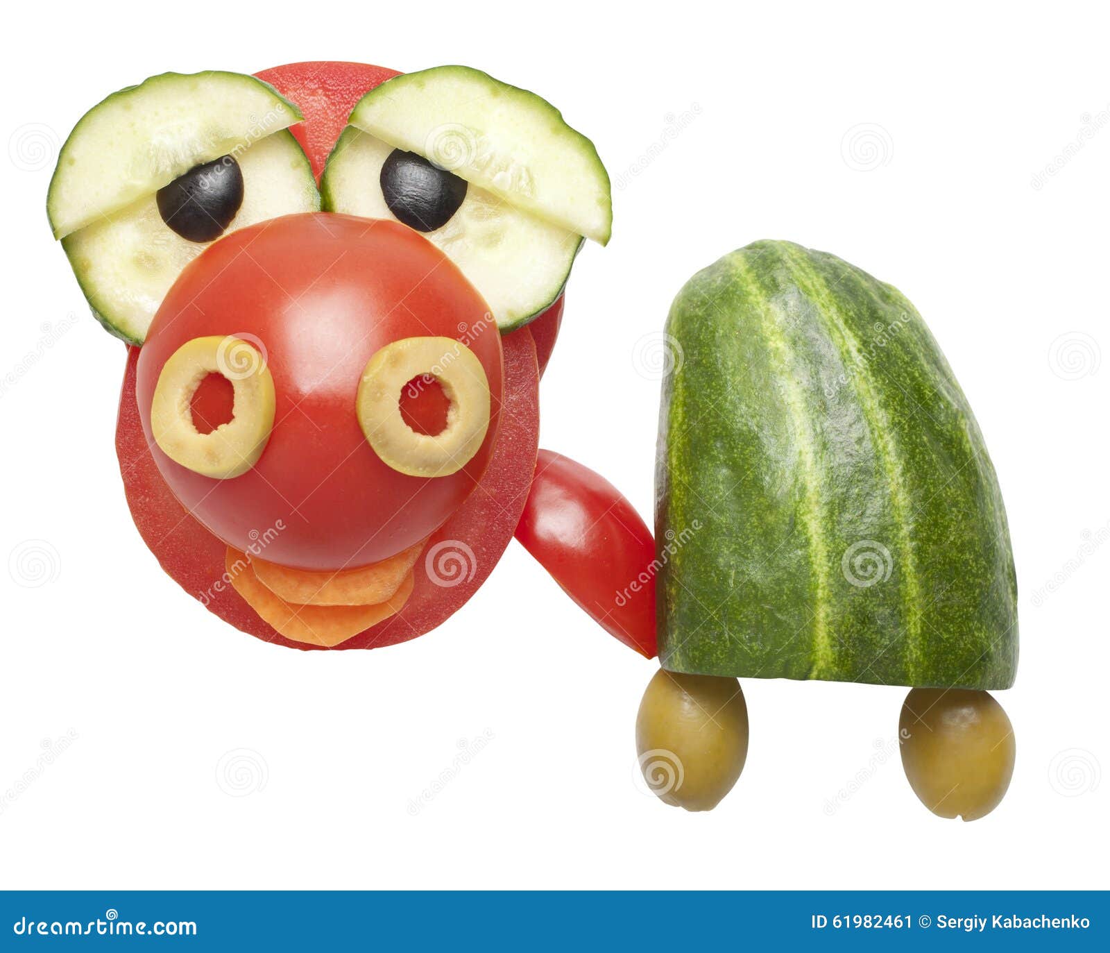 Funny Turtle Made of Tomato and Cucumber Stock Image - Image of shell ...