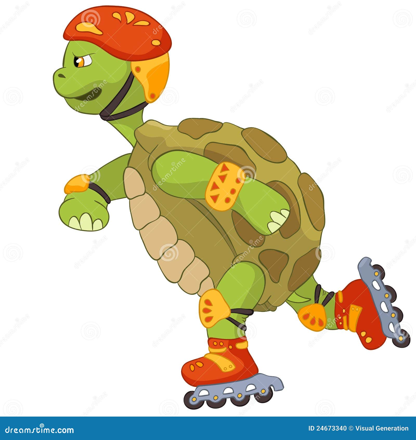 Funny Turtle. Roller. stock vector. Illustration of rollerblades - 24673340