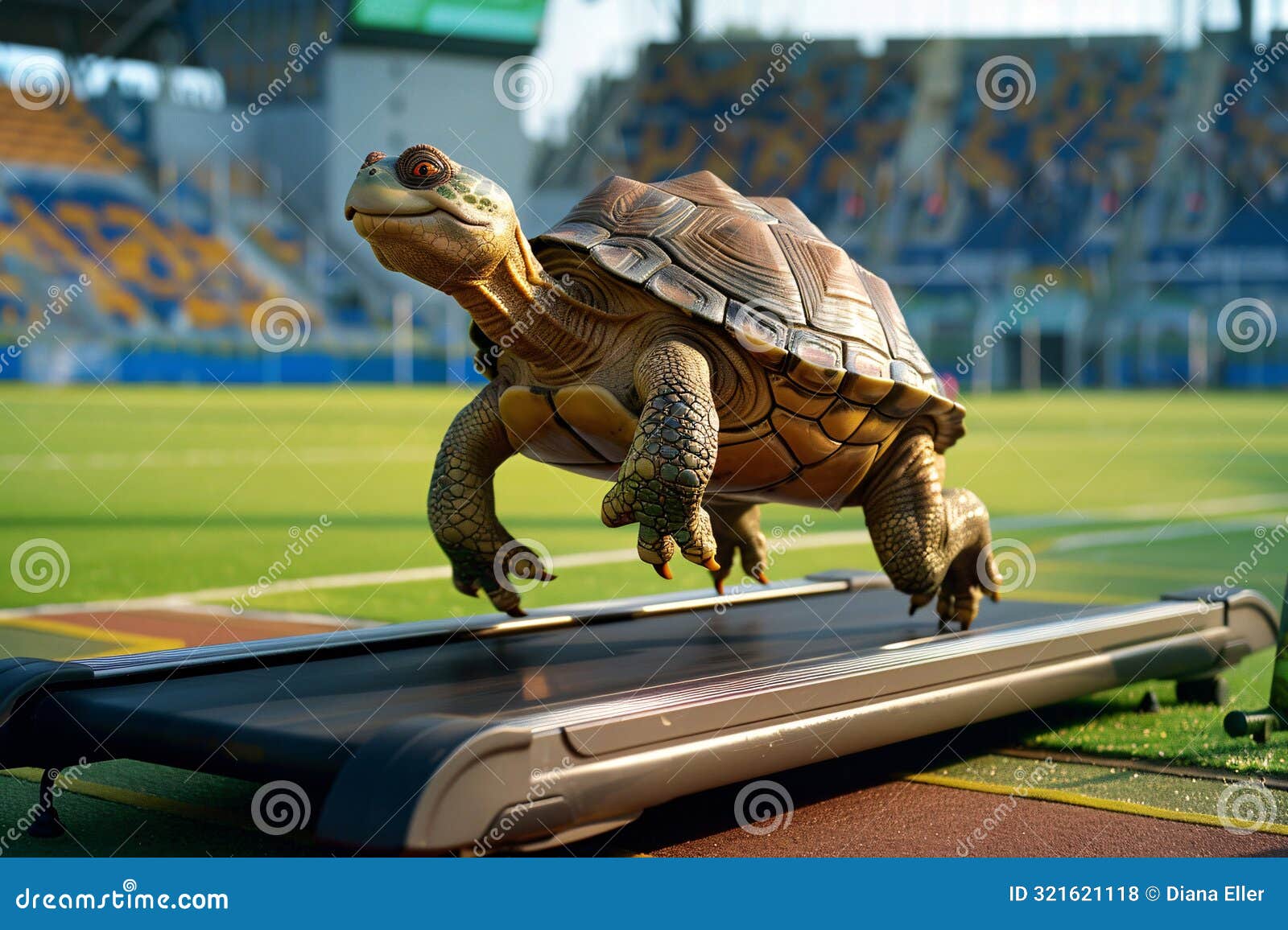 Funny Turtle Running on Treadmill Stock Illustration - Illustration of ...