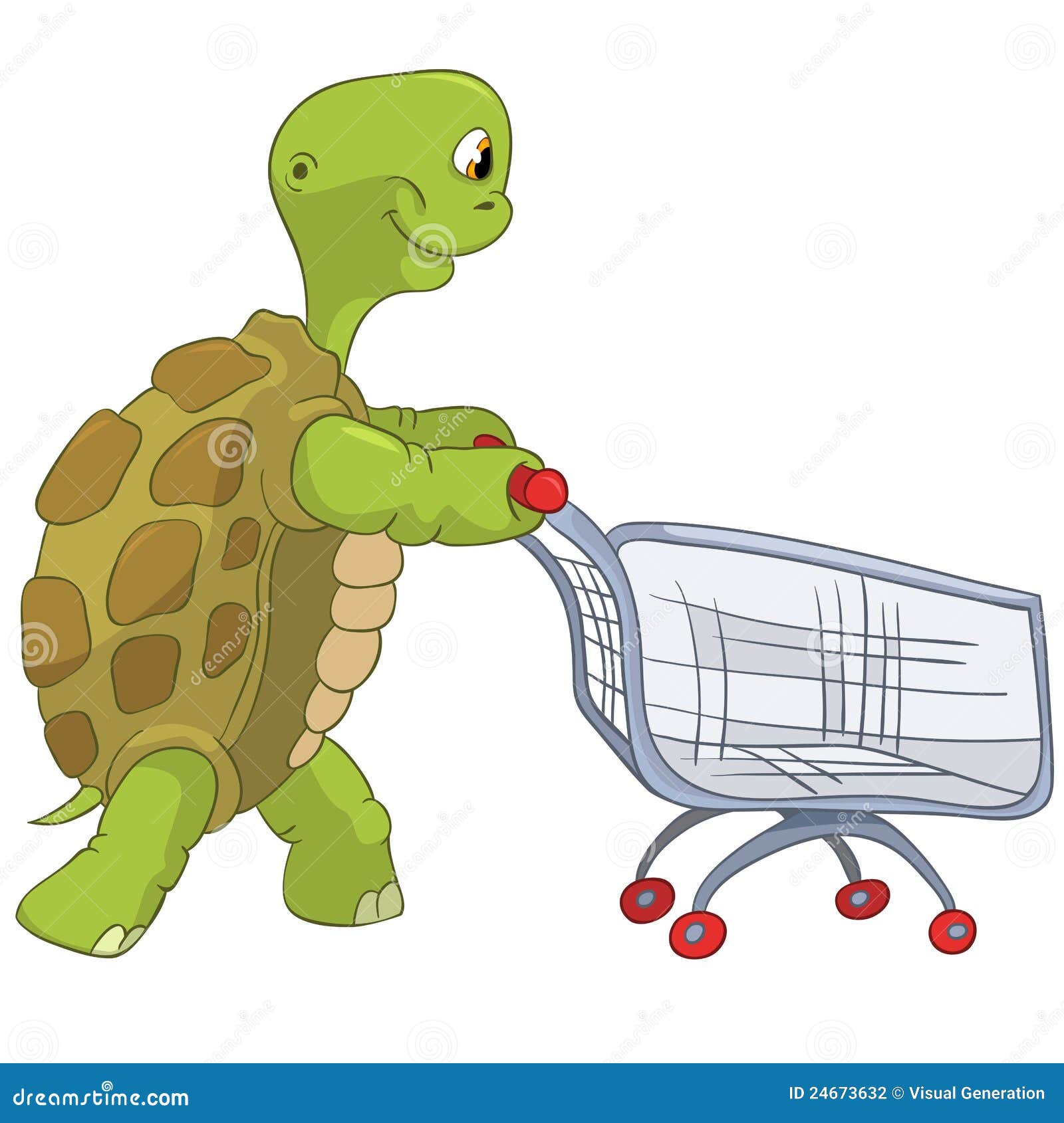 Funny Turtle. Shopping. stock vector. Illustration of animal - 24673632