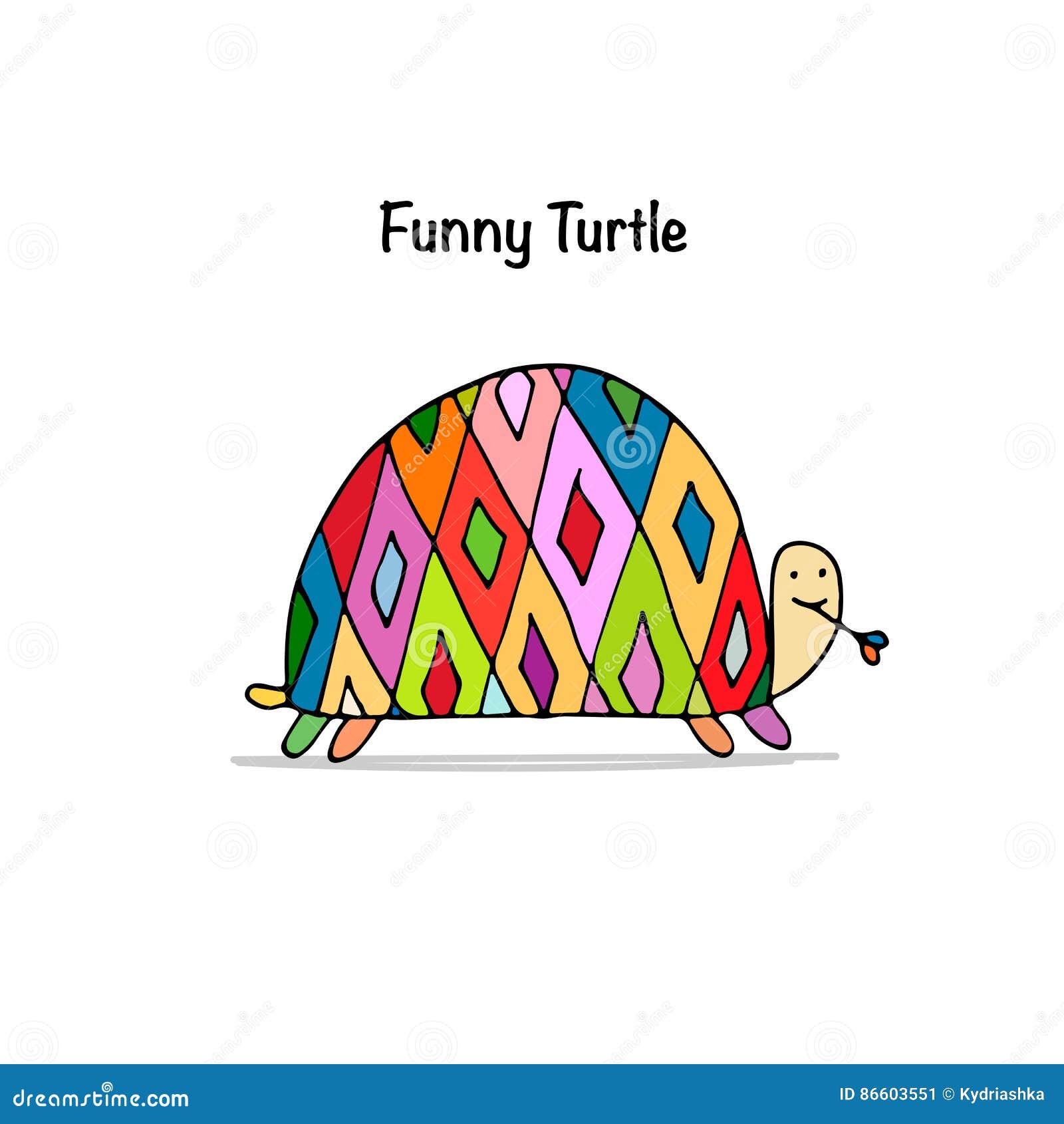 Funny Turtle, Sketch for Your Design Stock Vector - Illustration of ...