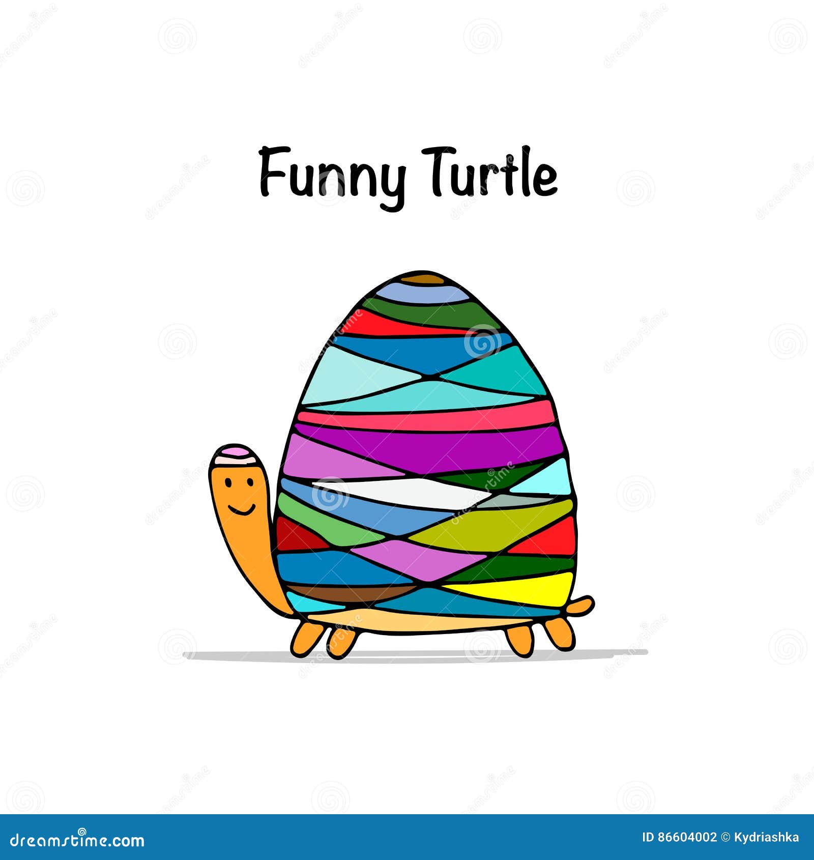 Funny Turtle, Sketch for Your Design Stock Vector - Illustration of ...