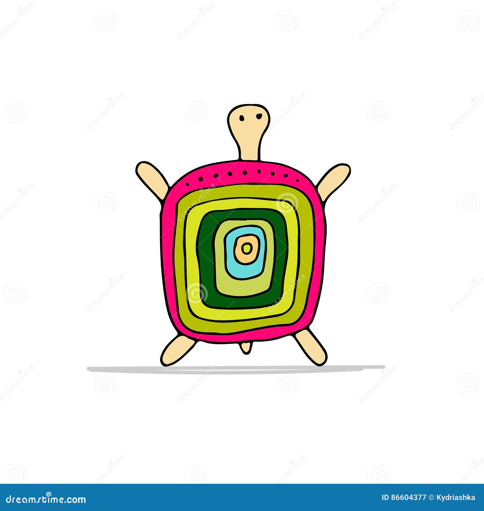 Funny Turtle, Sketch for Your Design Stock Vector - Illustration of ...