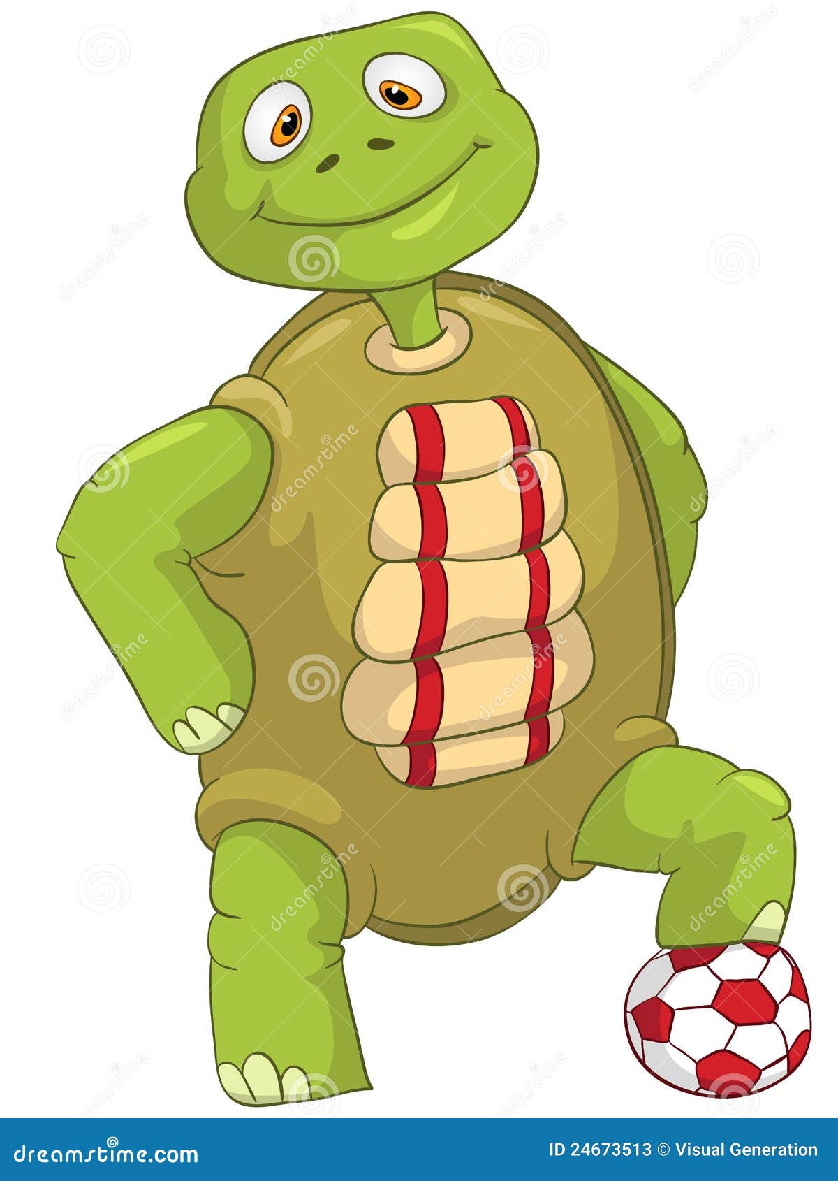 Funny Turtle. Soccer Player. Stock Vector - Illustration of happy ...