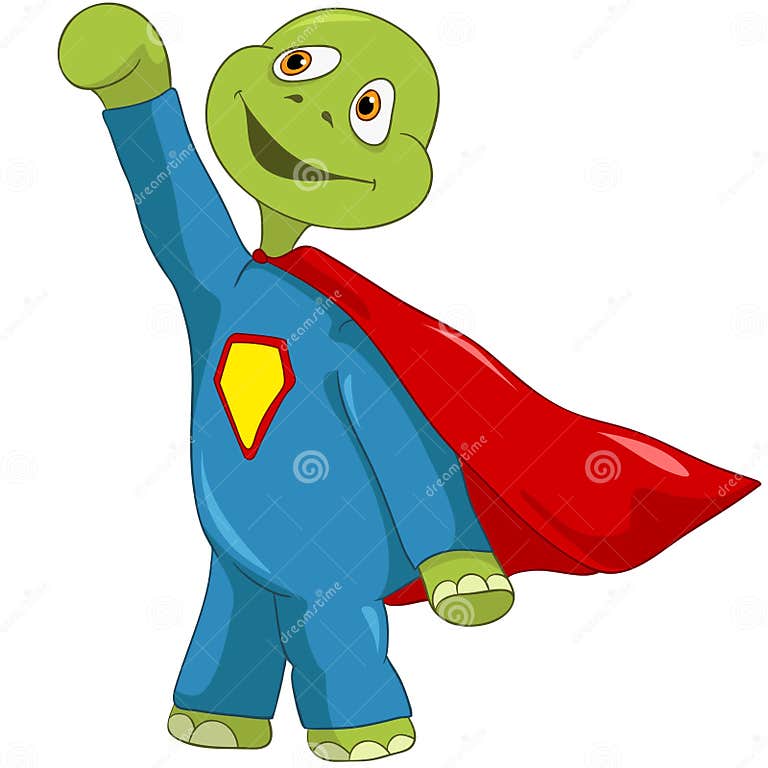 Funny Turtle. Superman. stock vector. Illustration of personality ...