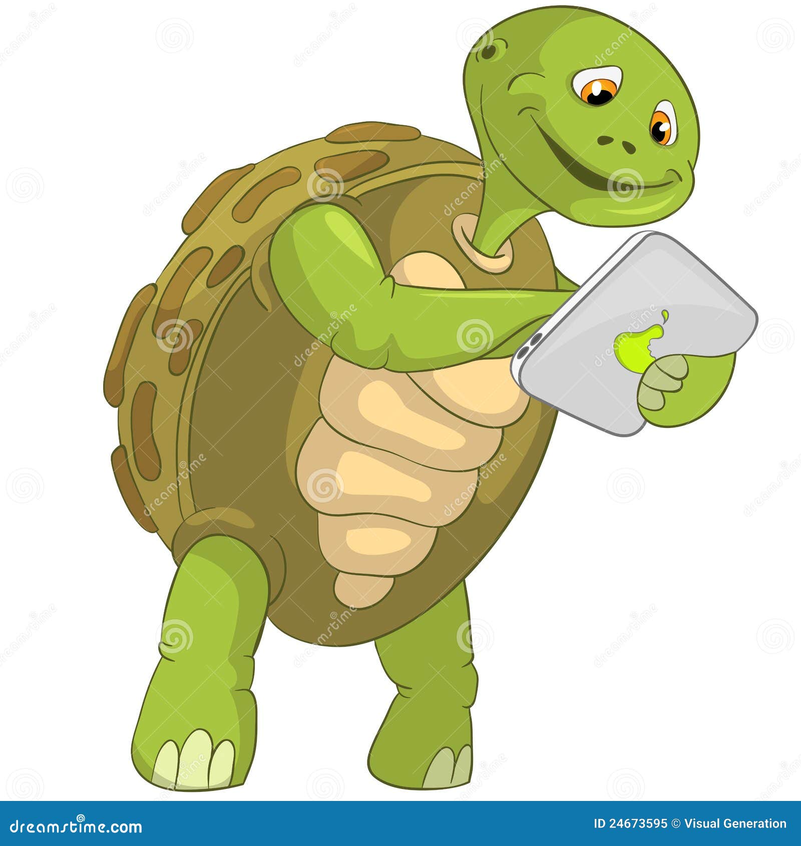 Funny Turtle. Touch Screen. Stock Vector - Illustration of clip, humour ...