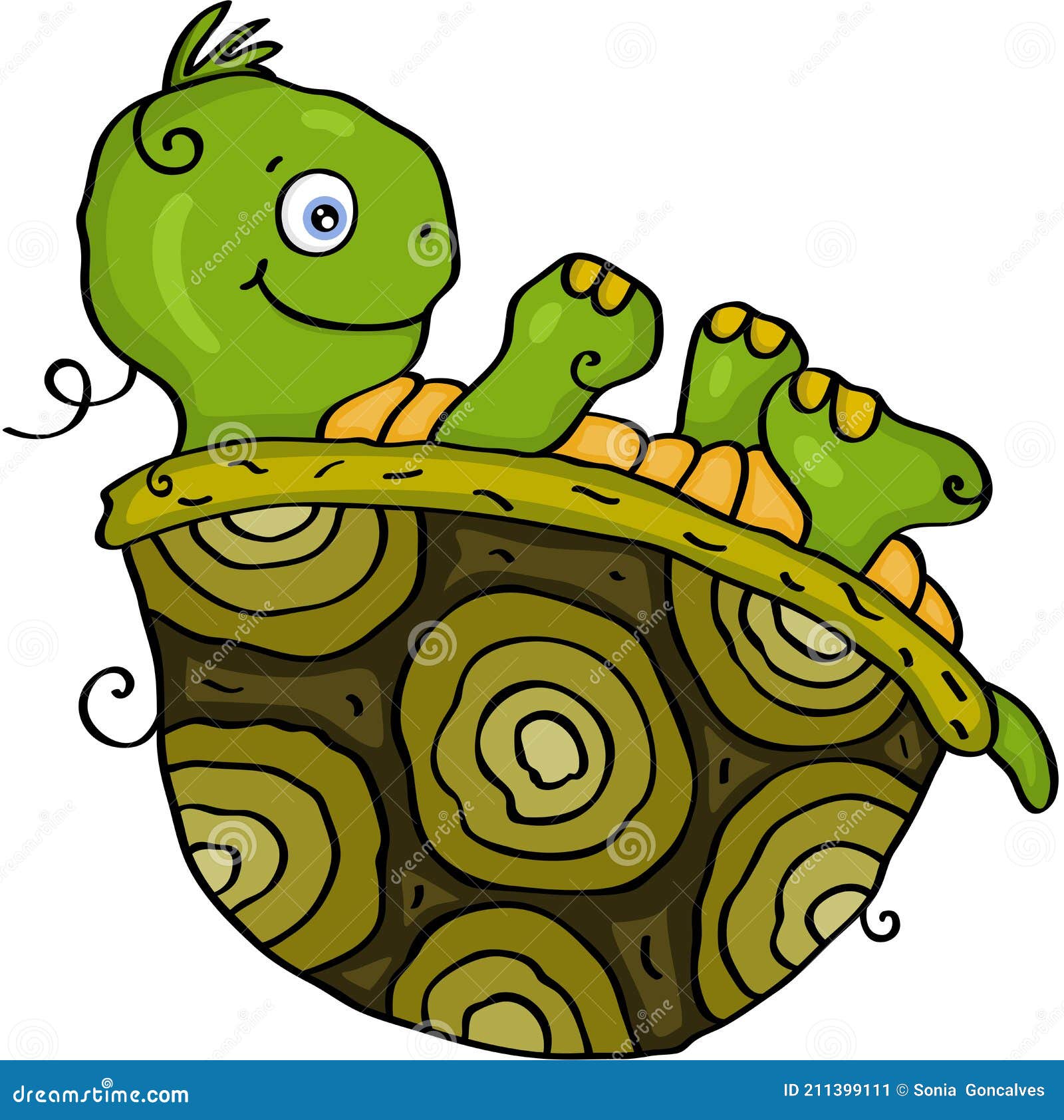 Funny Turtle Upside Down Isolated Stock Vector - Illustration of joyful ...