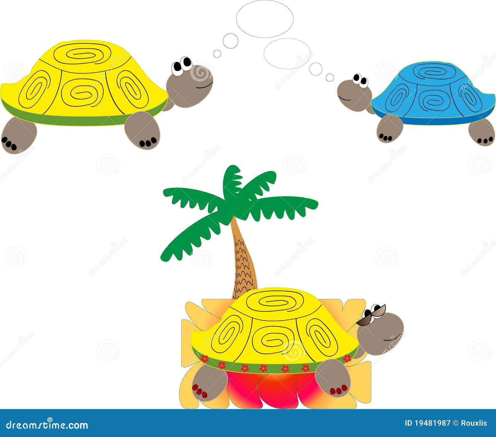 Funny turtles stock vector. Illustration of turtle, animal - 19481987