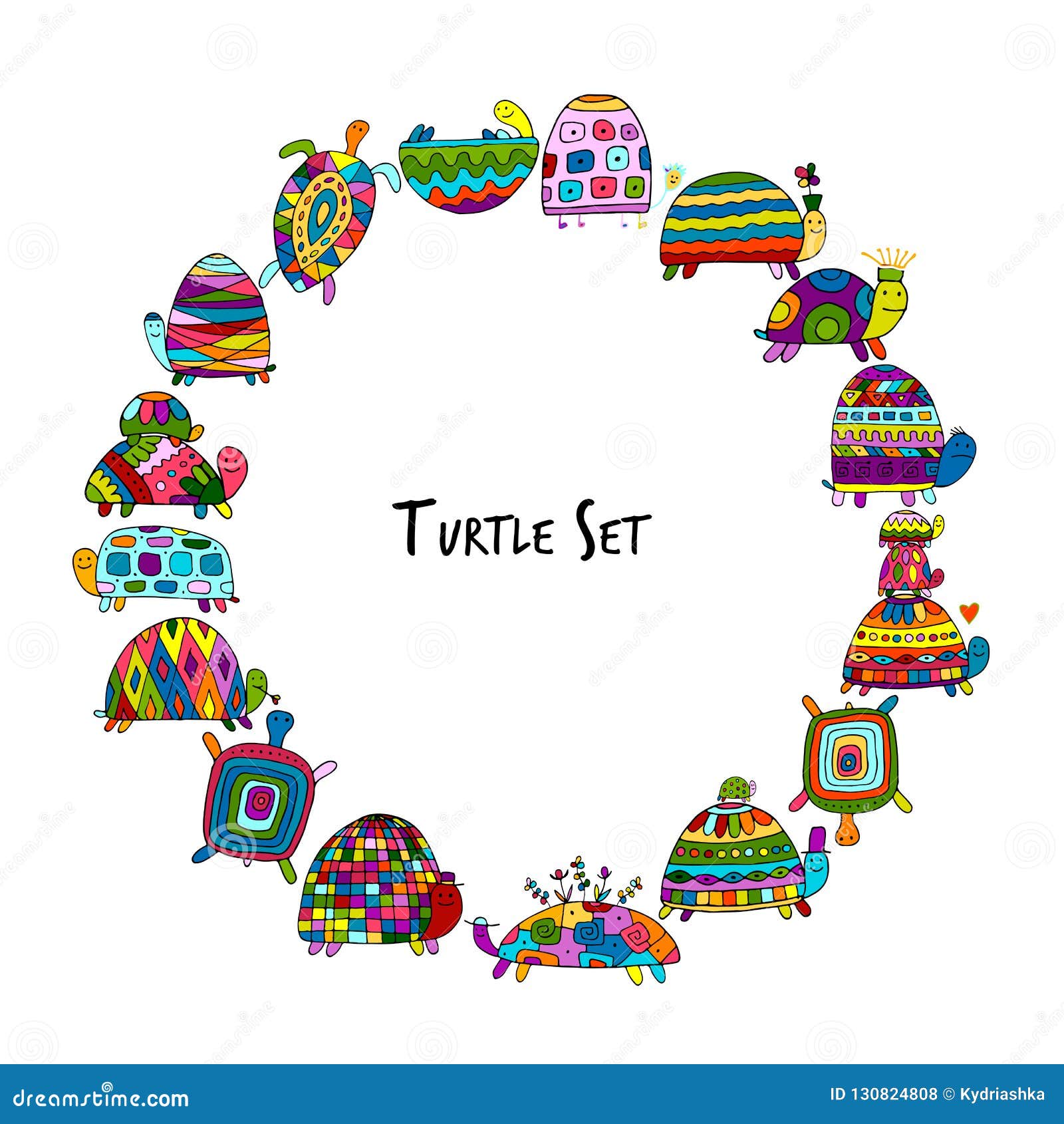 Funny Turtles Set, Sketch for Your Design Stock Vector - Illustration ...