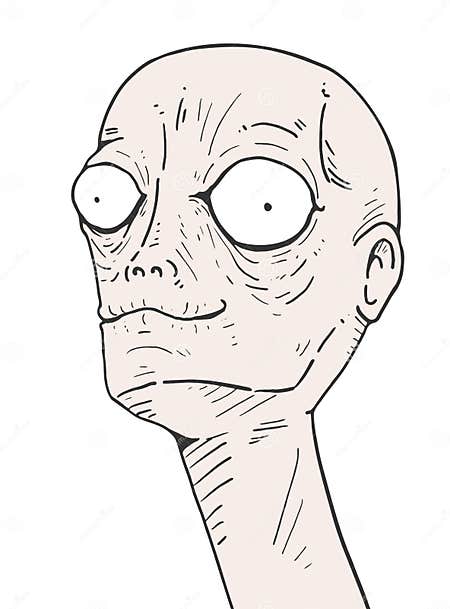 Funny ugly face draw stock vector. Illustration of character - 284094964