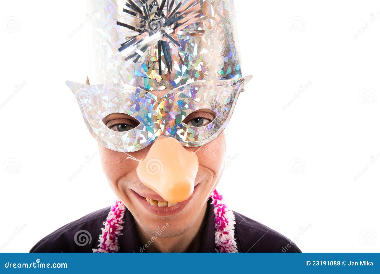 Funny Ugly Nerd Man Wearing Party Mask Stock Photo | CartoonDealer.com ...