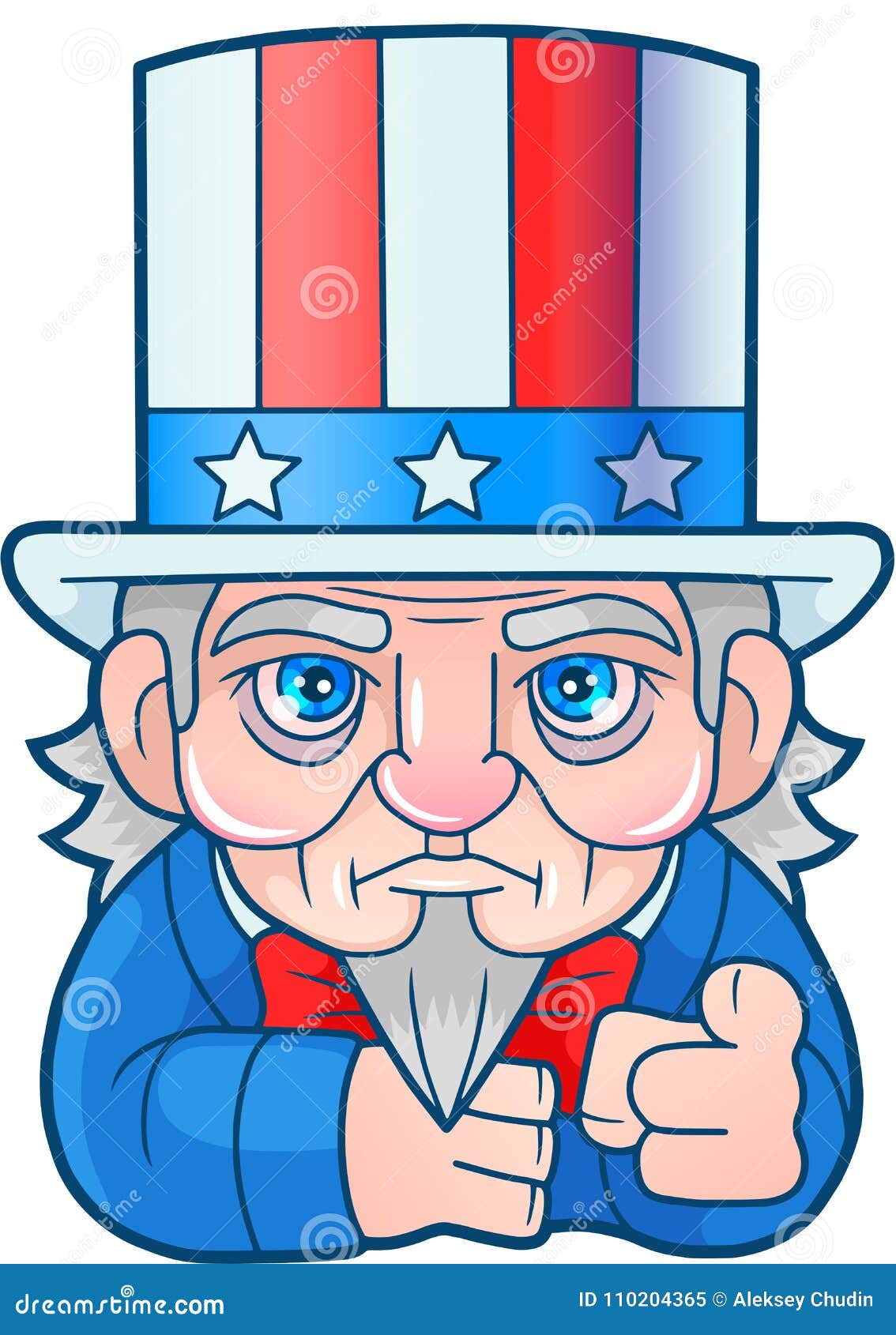 Funny Uncle Sam, Cute Illustration Stock Vector - Illustration of ...