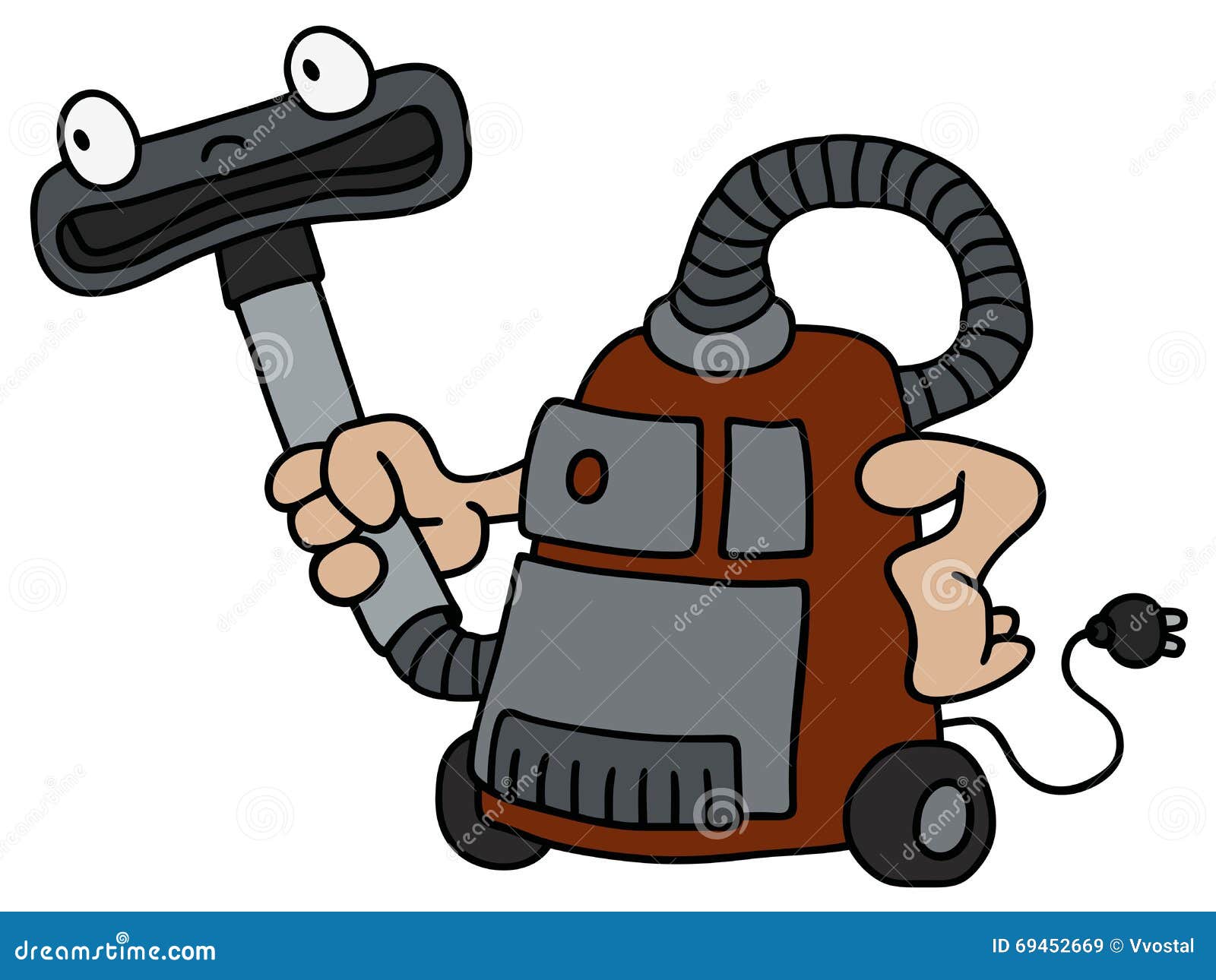 Funny Vacuum Cleaner Character With Smiling Face, Humanized Home ...