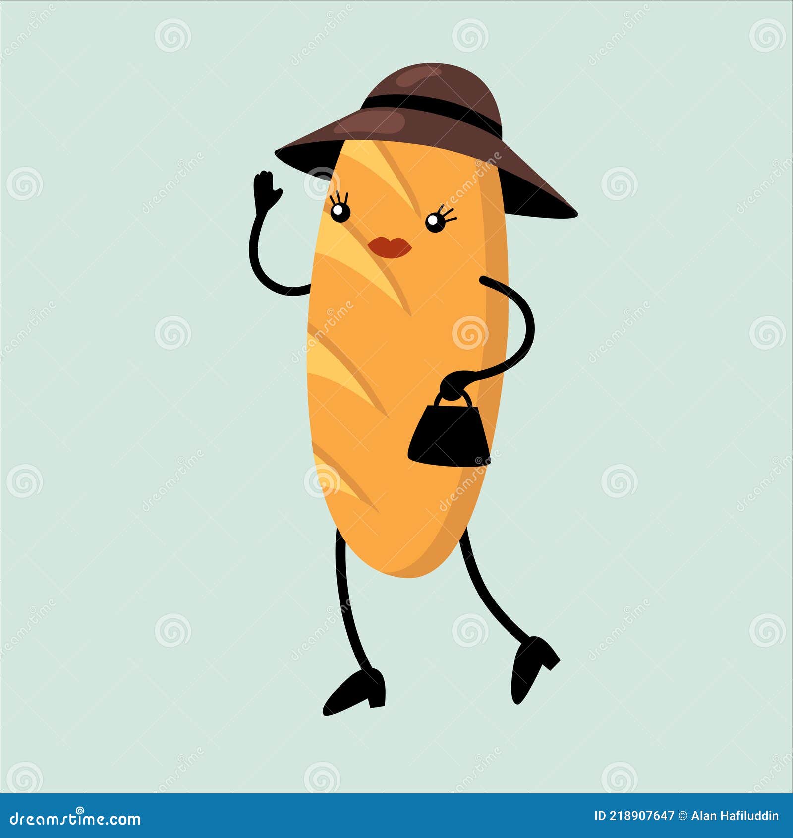 Funny Various Bread Character Vector Stock Vector - Illustration of ...