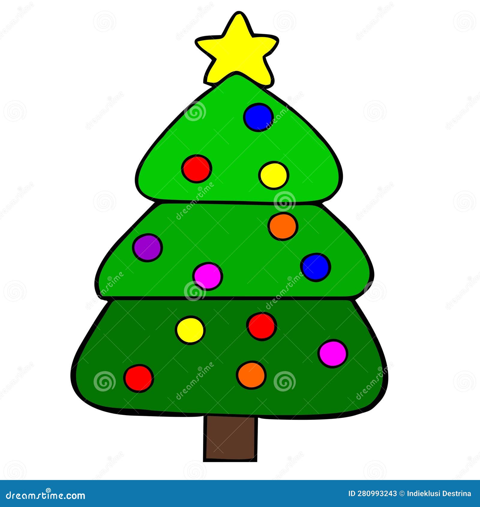 CUTE CHRISTMAS TREES for EDITING Stock Illustration - Illustration of ...