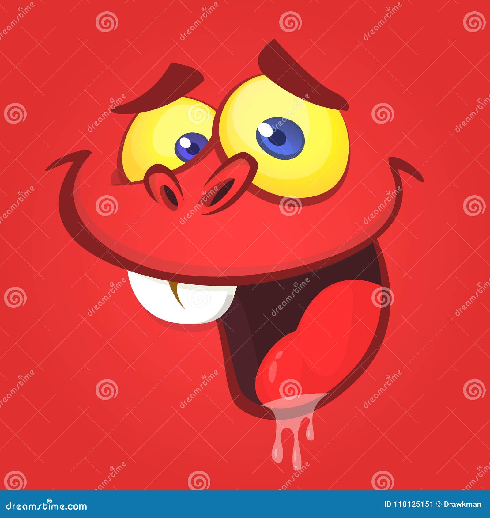 Funny Vector Cartoon Devil Laughing. Vector Halloween Red Monster ...