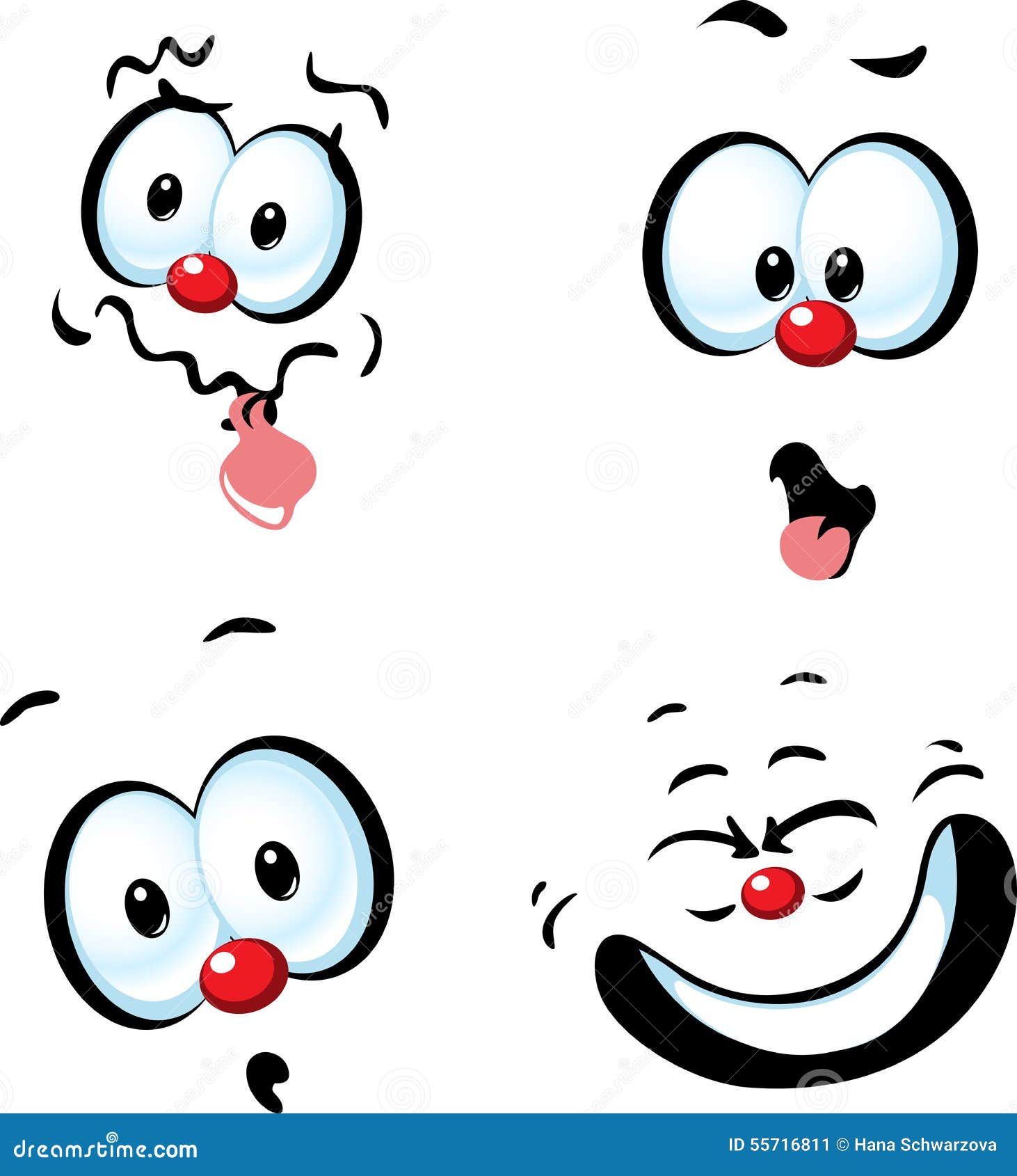 Funny Vector Cartoon Face - Grin Stock Vector - Illustration of ...