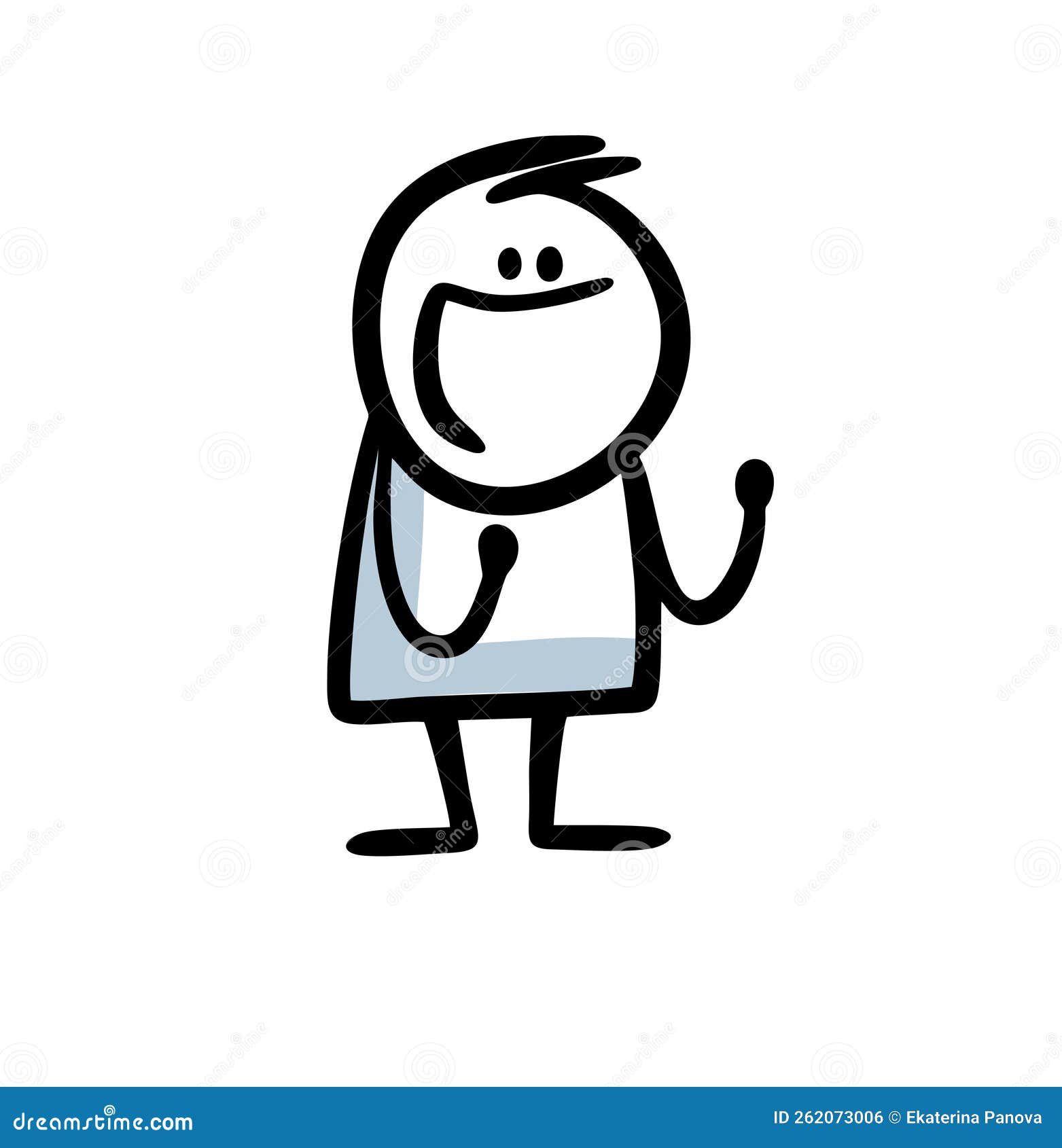 Funny Vector Character is Looking Forward and Squeezing His Fists ...