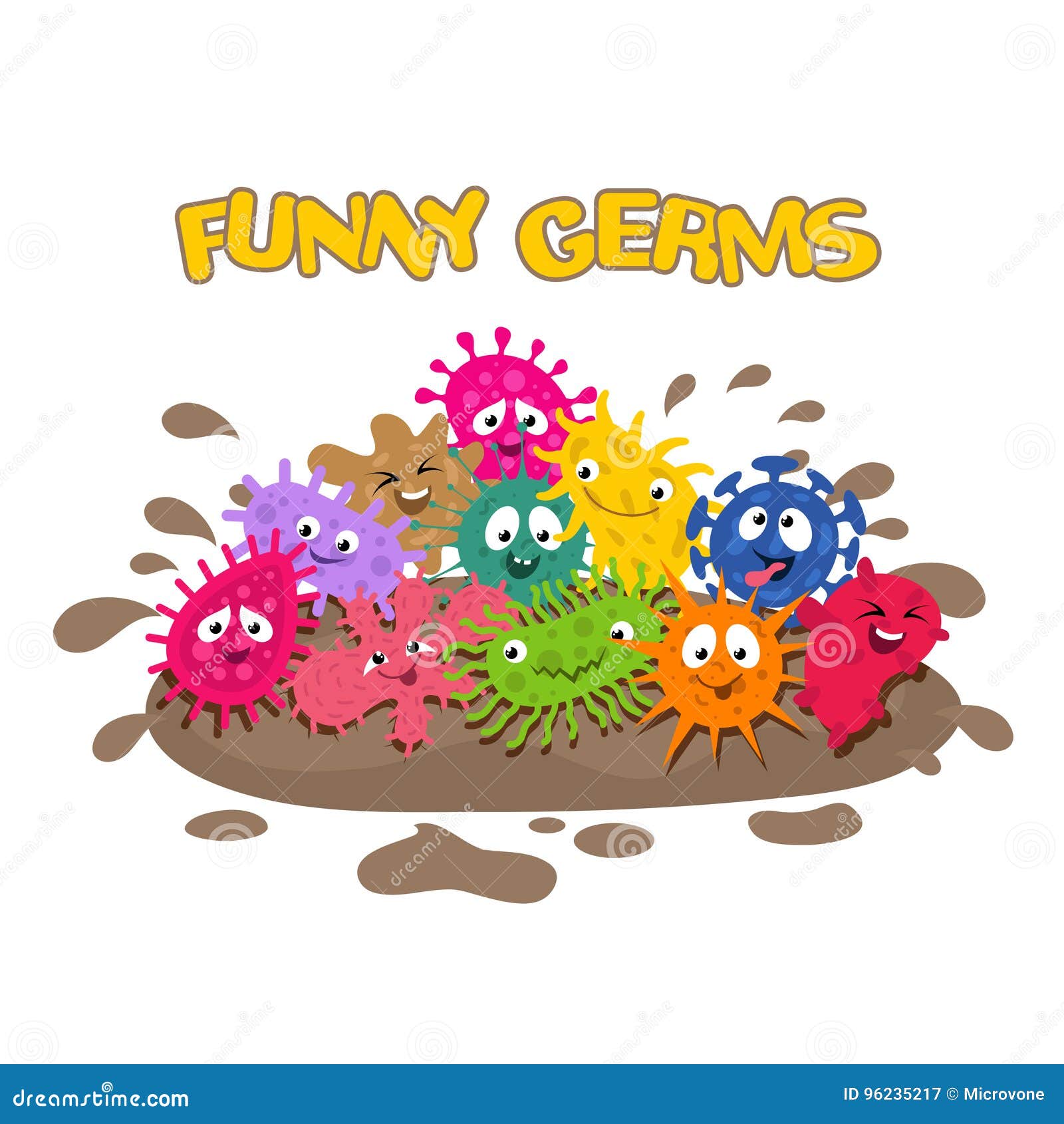 Cartoon Bacteria, Microbes And Viruses Germs Mascots. Cute ...