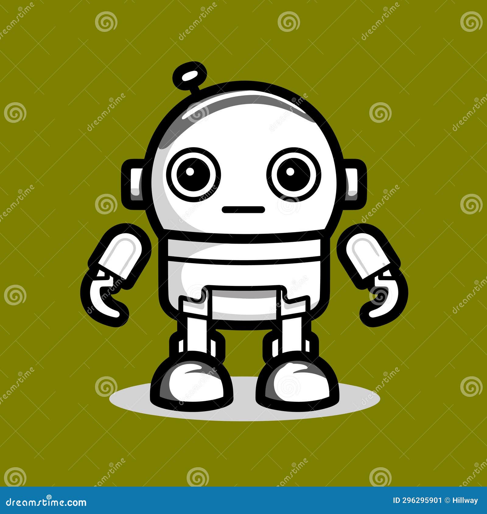 Funny Vector Robot Icon in Flat Style Isolated on Neutral Background ...